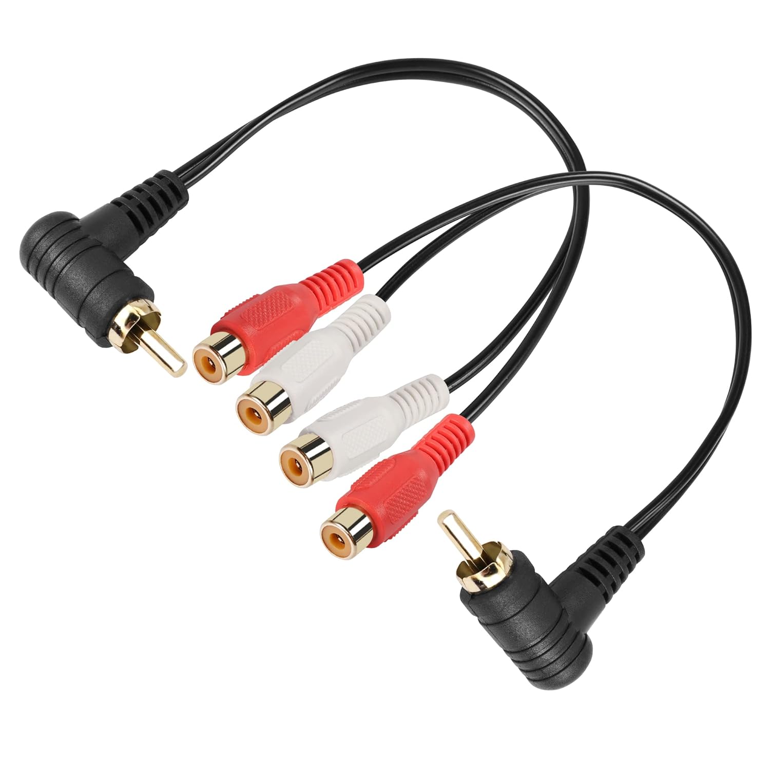Amazon.com: PNGKNYOCN RCA Y Splitter Cable, 2 Pack 90 Degree RCA 1 Male ...