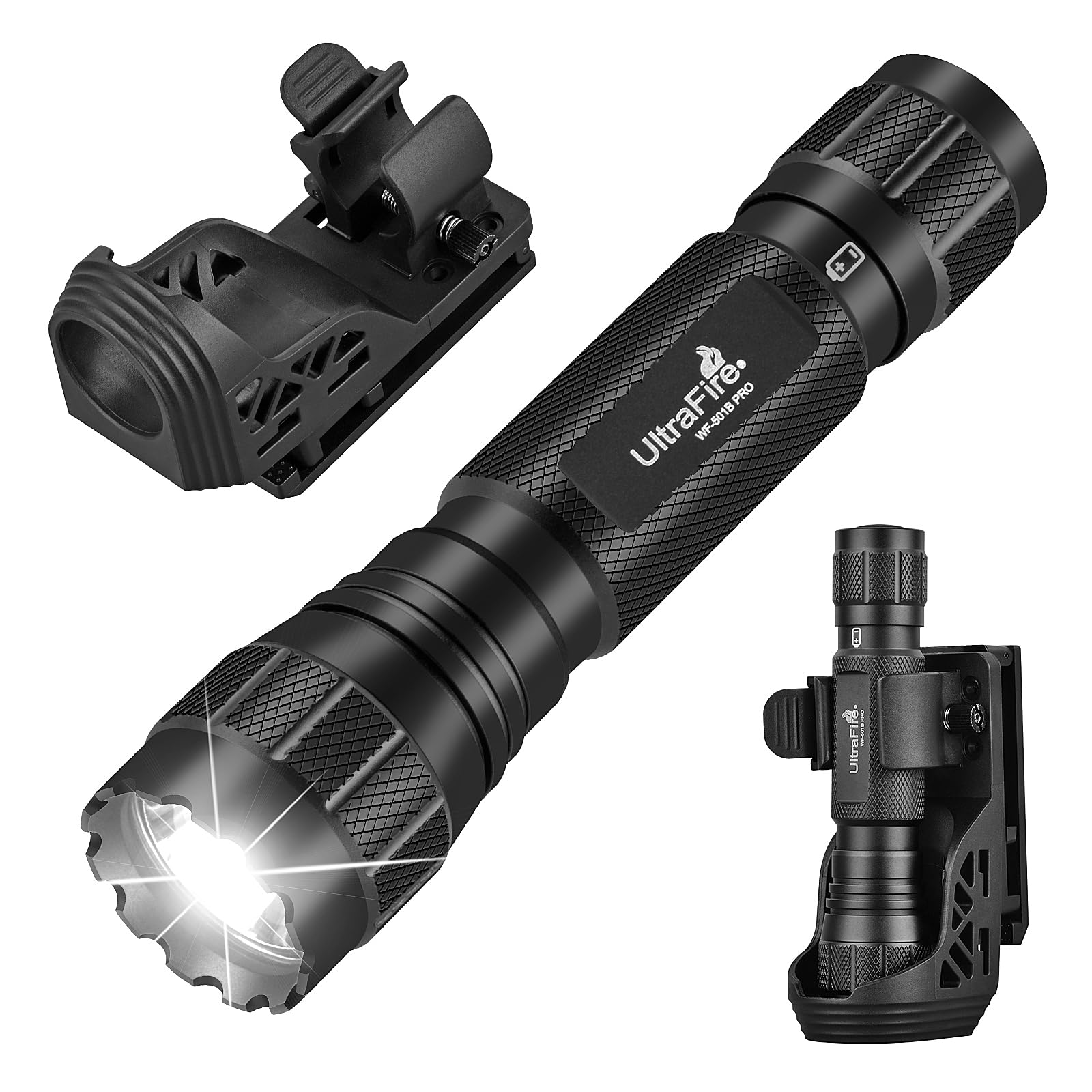 ULTRAFIRE Tactical Flashlight with Holster, 1200 High Lumens Law ...