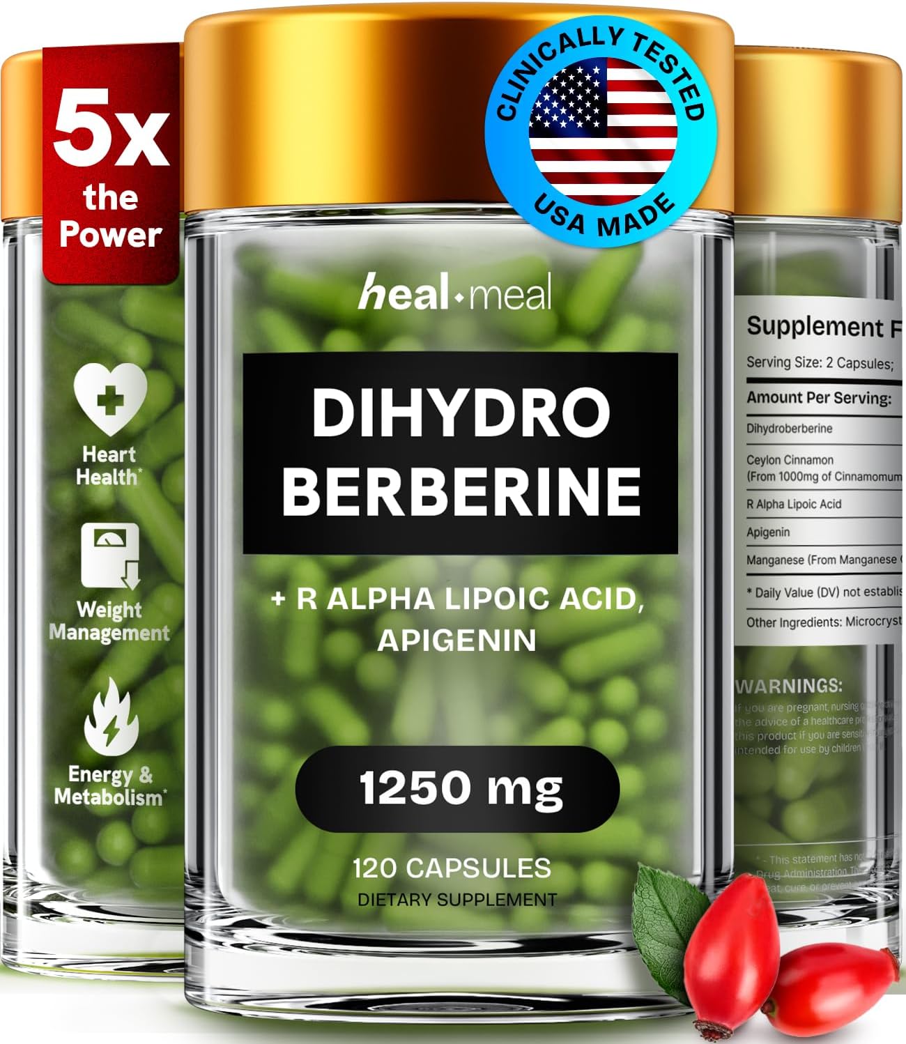 Amazon.com: HealMeal Dihydroberberine Supplement - Dehydro Berberine ...
