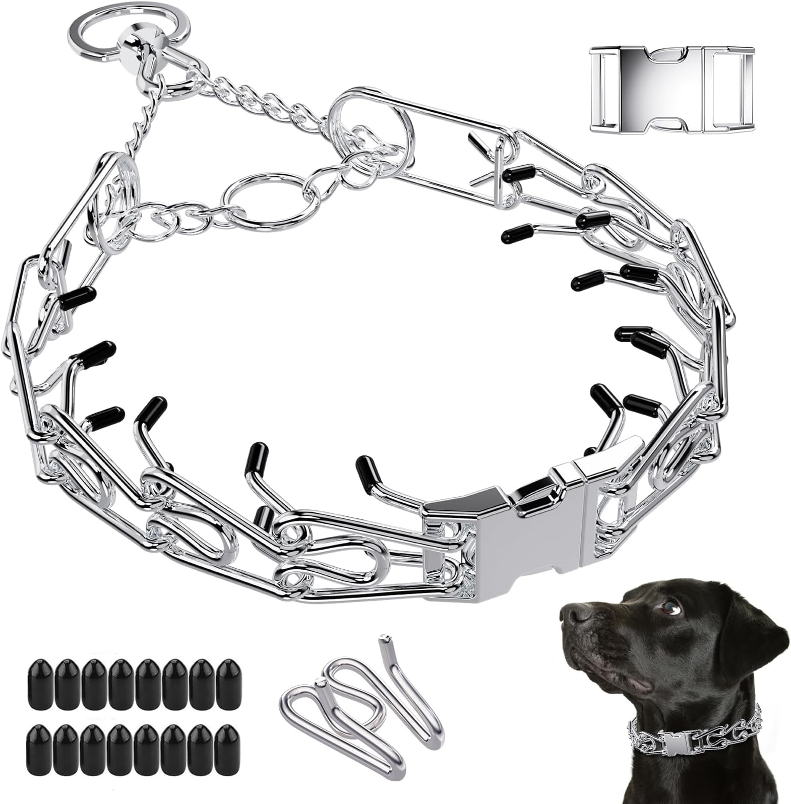 Amazon.com : Prong Training Collar for Dogs, Adjustable Dog Pinch ...