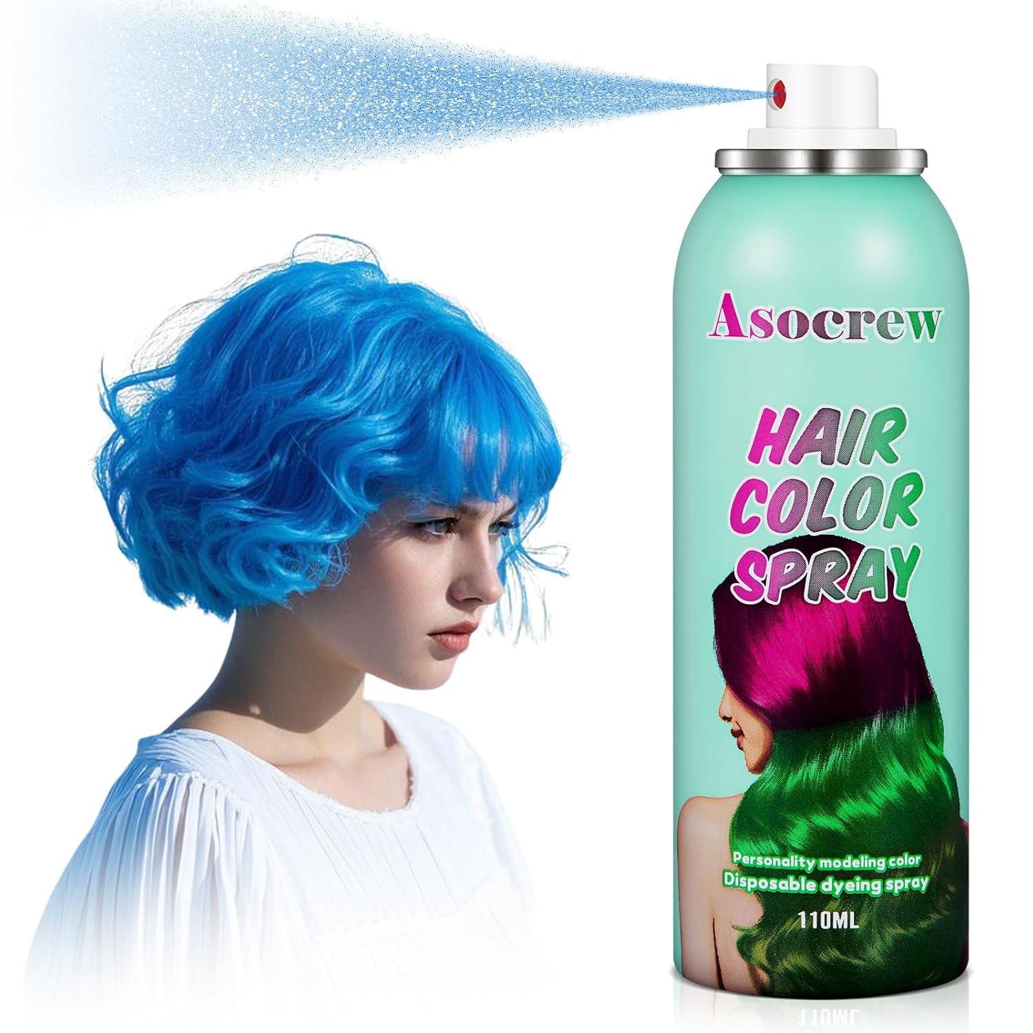 Amazon.com : Blue Hair Spray,Root Touch Up Hair Color Dye,Temporary ...