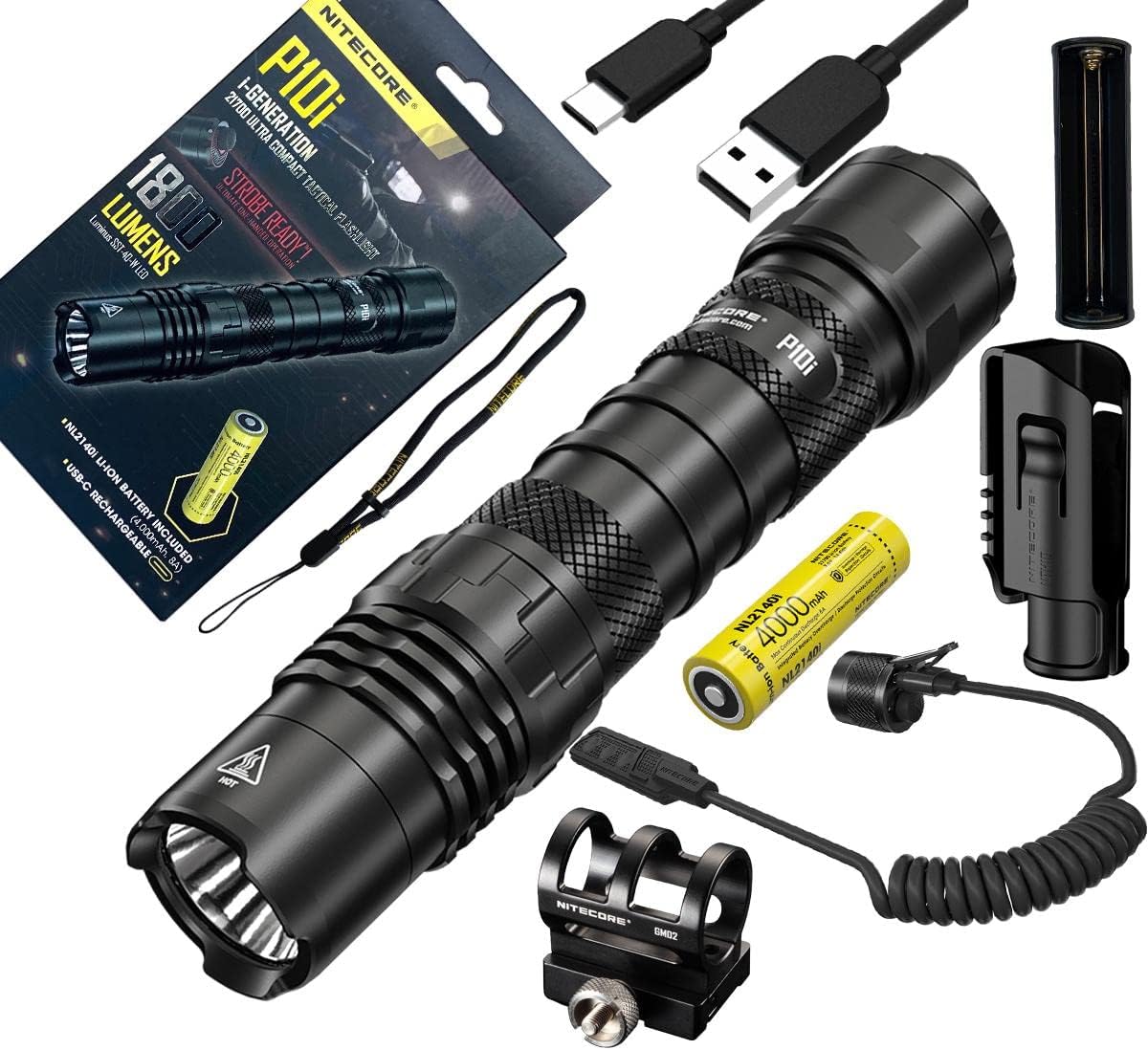 NITECORE P10i Type-C RECHARGEABLE ULTRA COMPACT FLASHLIGHT - 1800 Lumen ...