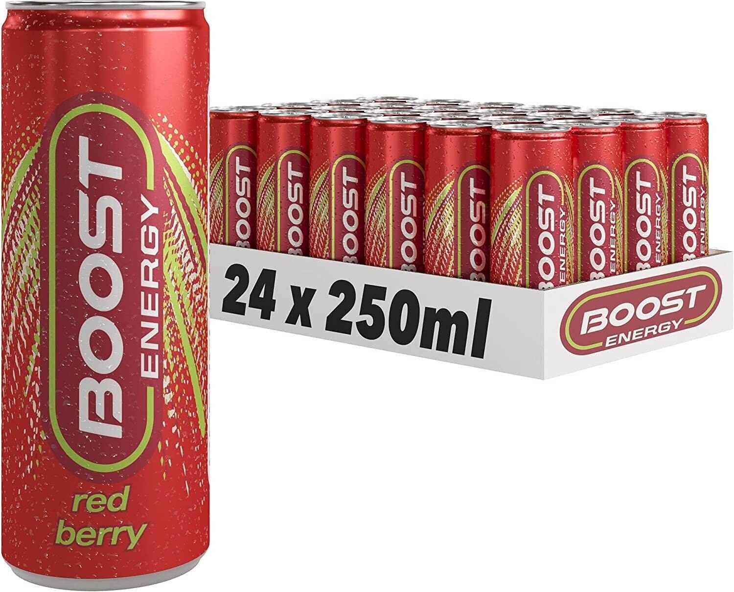 Boost Energy Drinks 24 x 250ml 65p (Red Berry) : Amazon.co.uk: Grocery