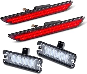 Amazon.com: Gempro LED Rear Bumper Side Marker Lights & License Plate ...