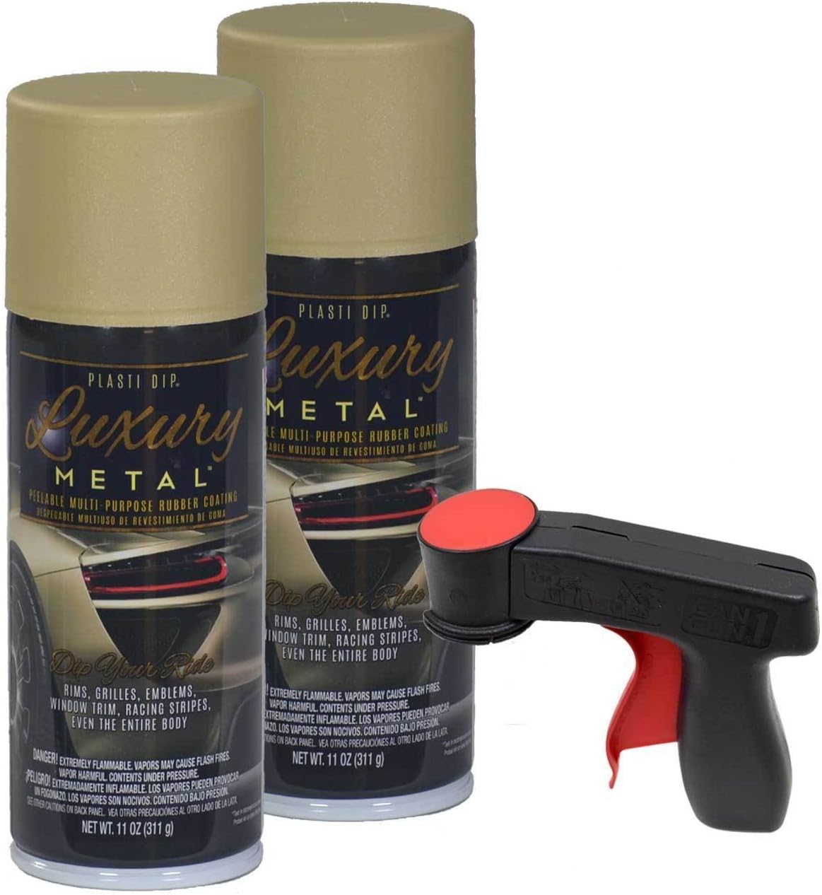 Amazon.com: Plasti Dip Luxury Metal Spray, 2-11oz Cans with Cangun ...