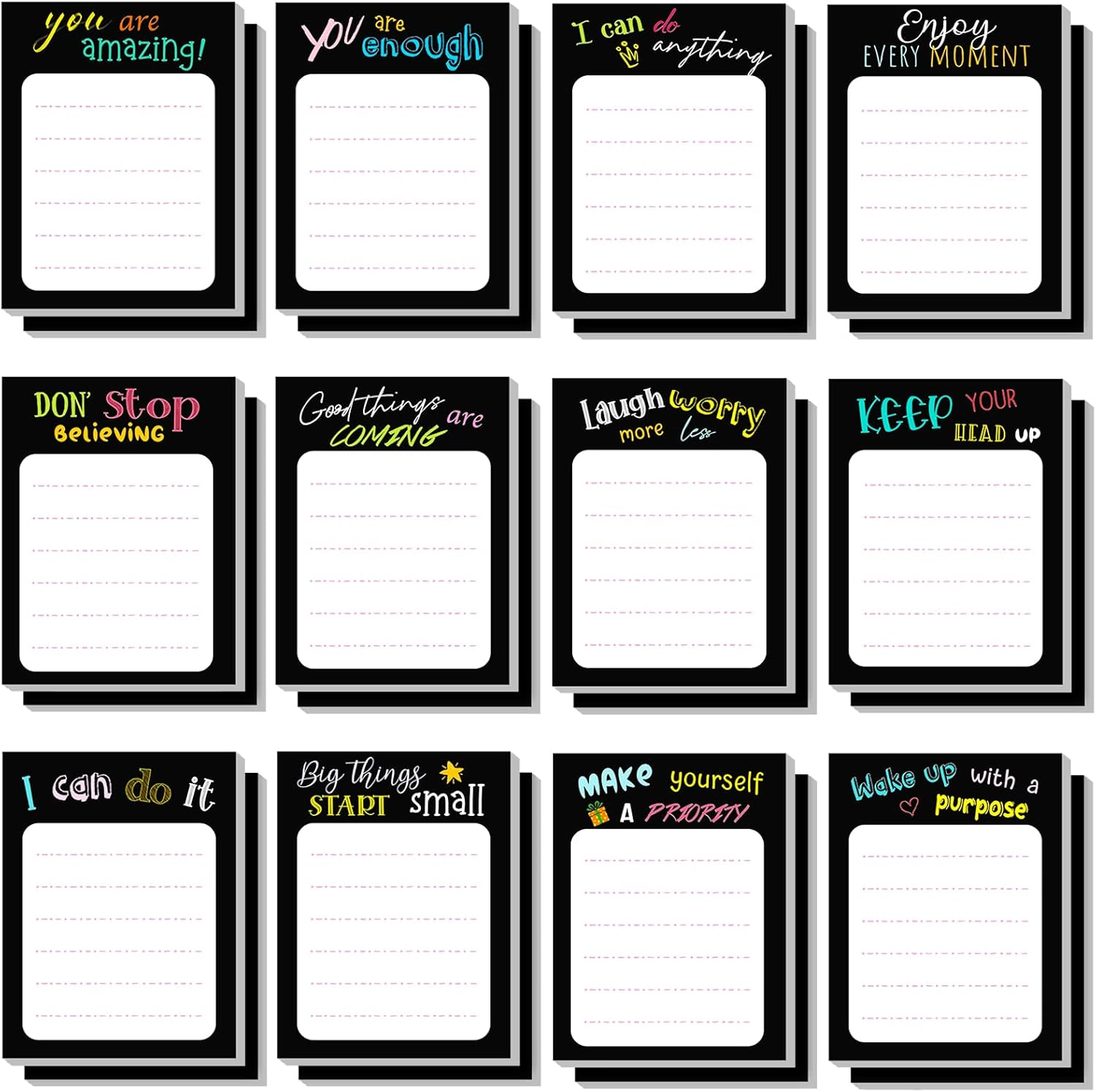 Amazon.com : Yinder 24 Pcs Inspirational Sticky Notes 3 x 4 ...