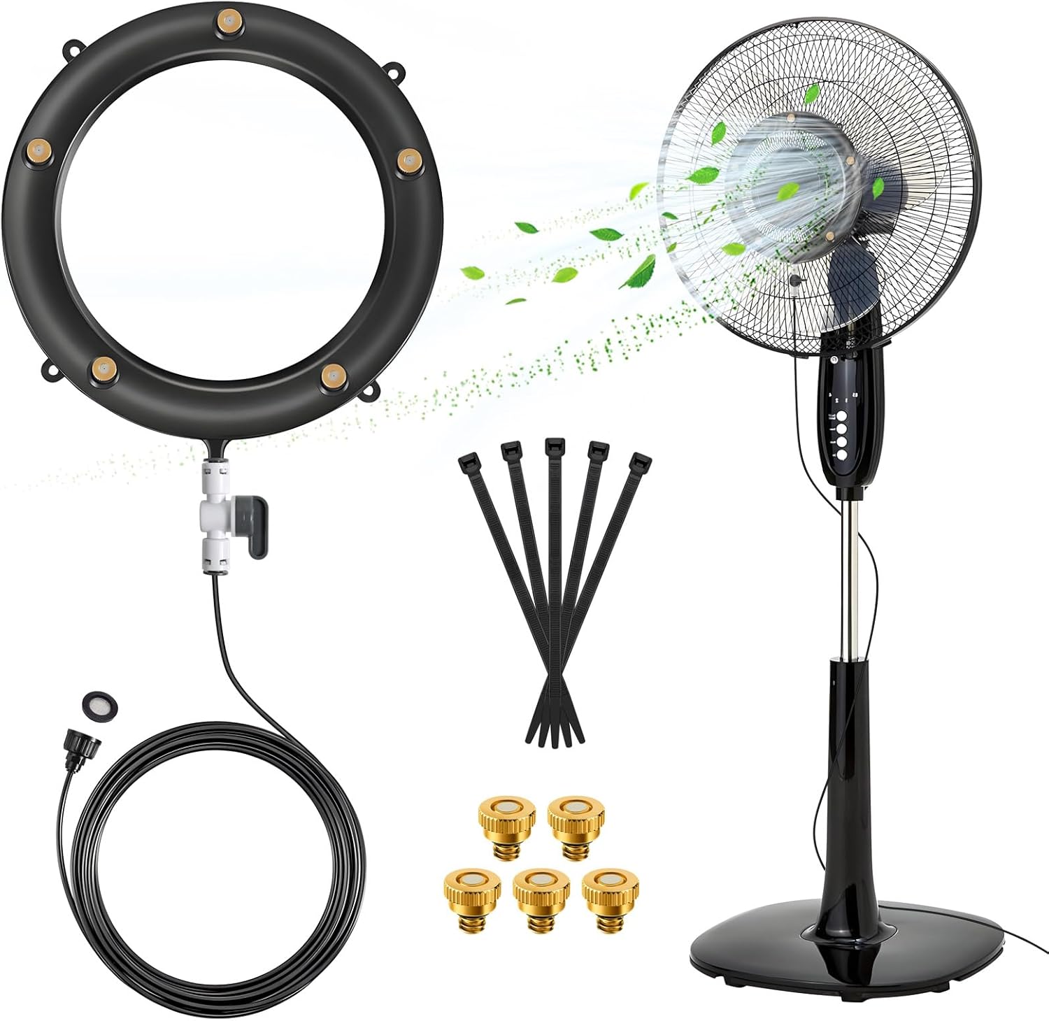 Amazon.com: BINGKOU Fan Misters for Outside Patio, Fan Misting Kit with ...
