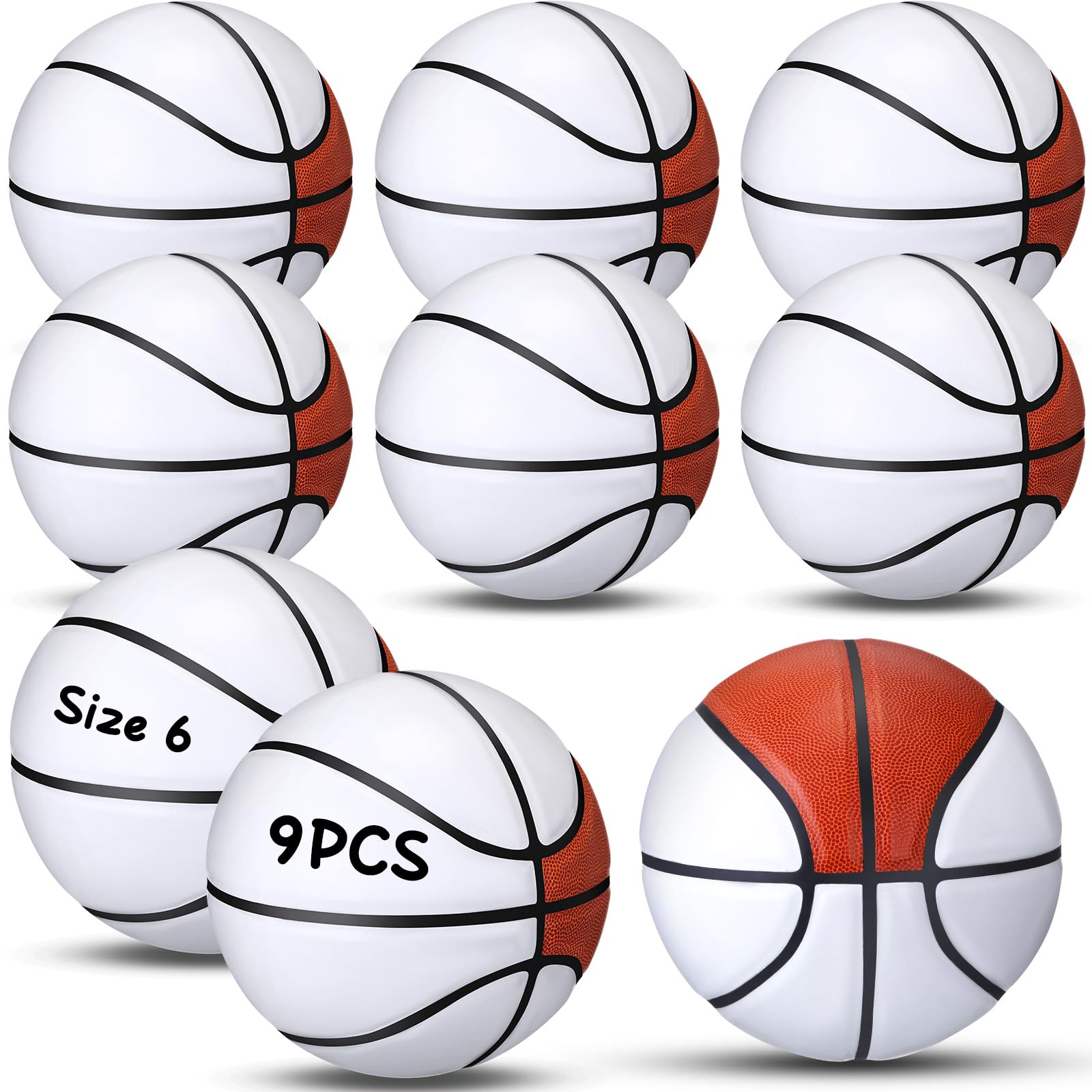 Amazon.com : Jenaai 9PCS Size 6 Blank Autograph Basketball Customized ...