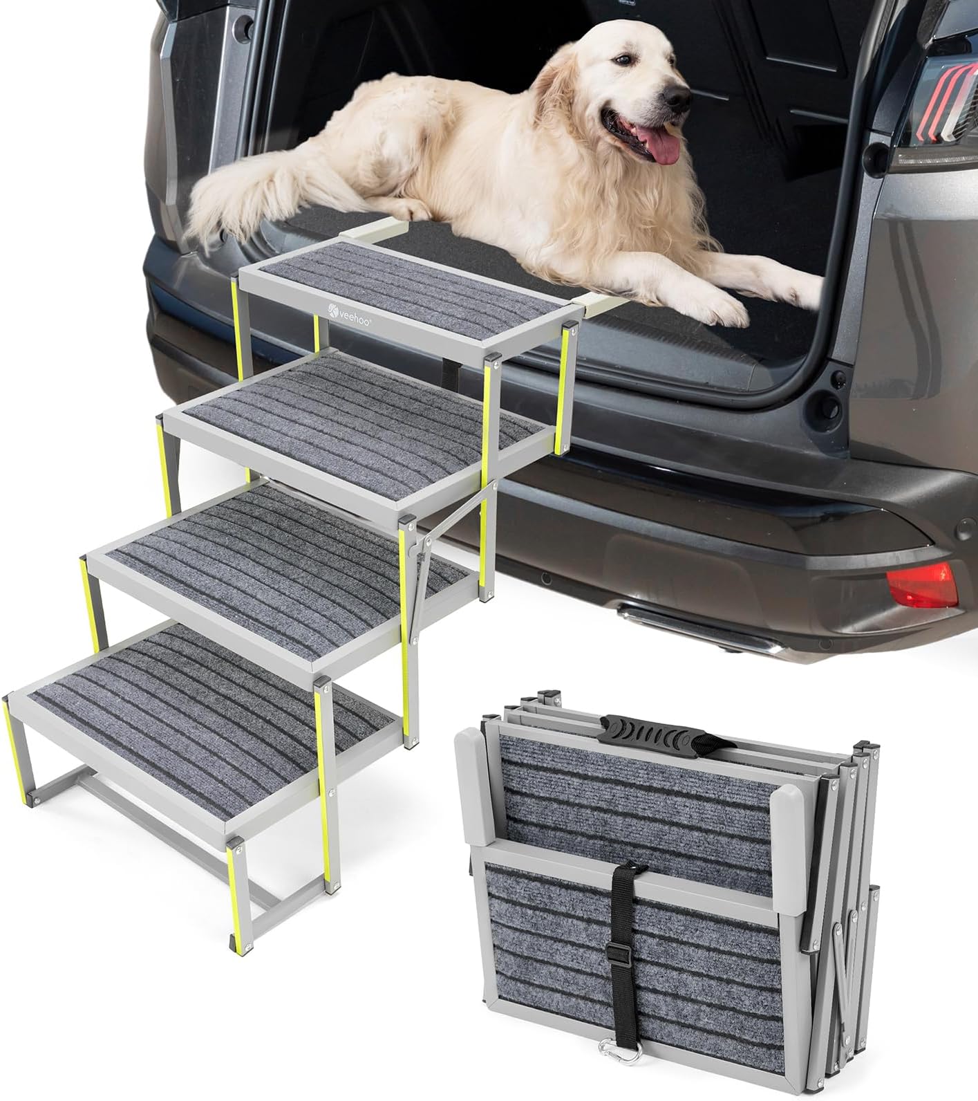 Amazon.com: Dog Stairs, Dog Ramps Pet Stairs - Folding Ramp Height ...