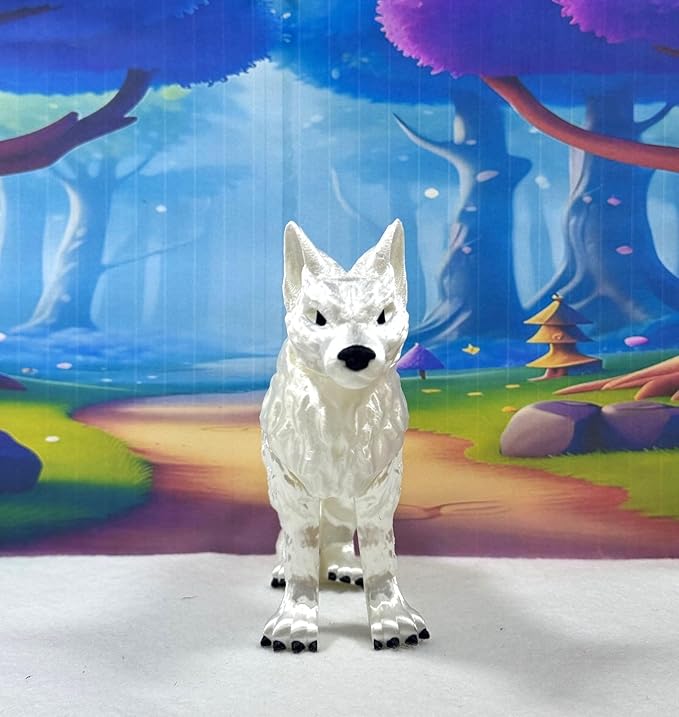 Amazon.com: 3D Printed Wolf Toy, White and Black Articulated Wolf ...