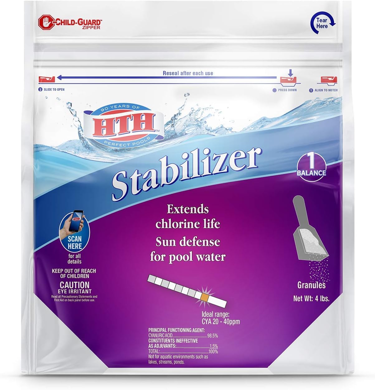 Amazon.com : HTH 67044 Stabilizer Swimming Pool Defender, 4 lbs : Patio ...