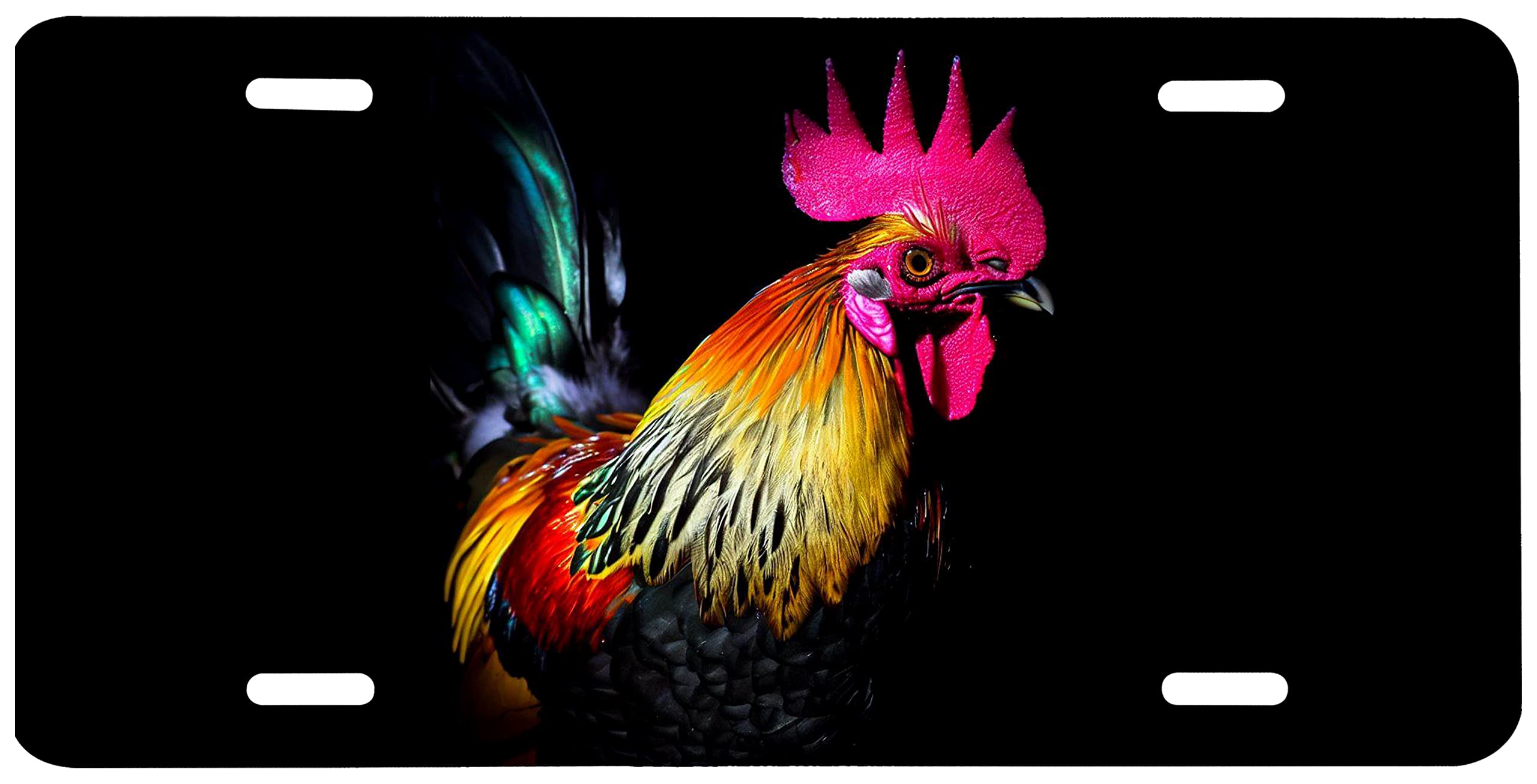 Amazon.com: Rooster in a Dark Background Decorative Car Front ...