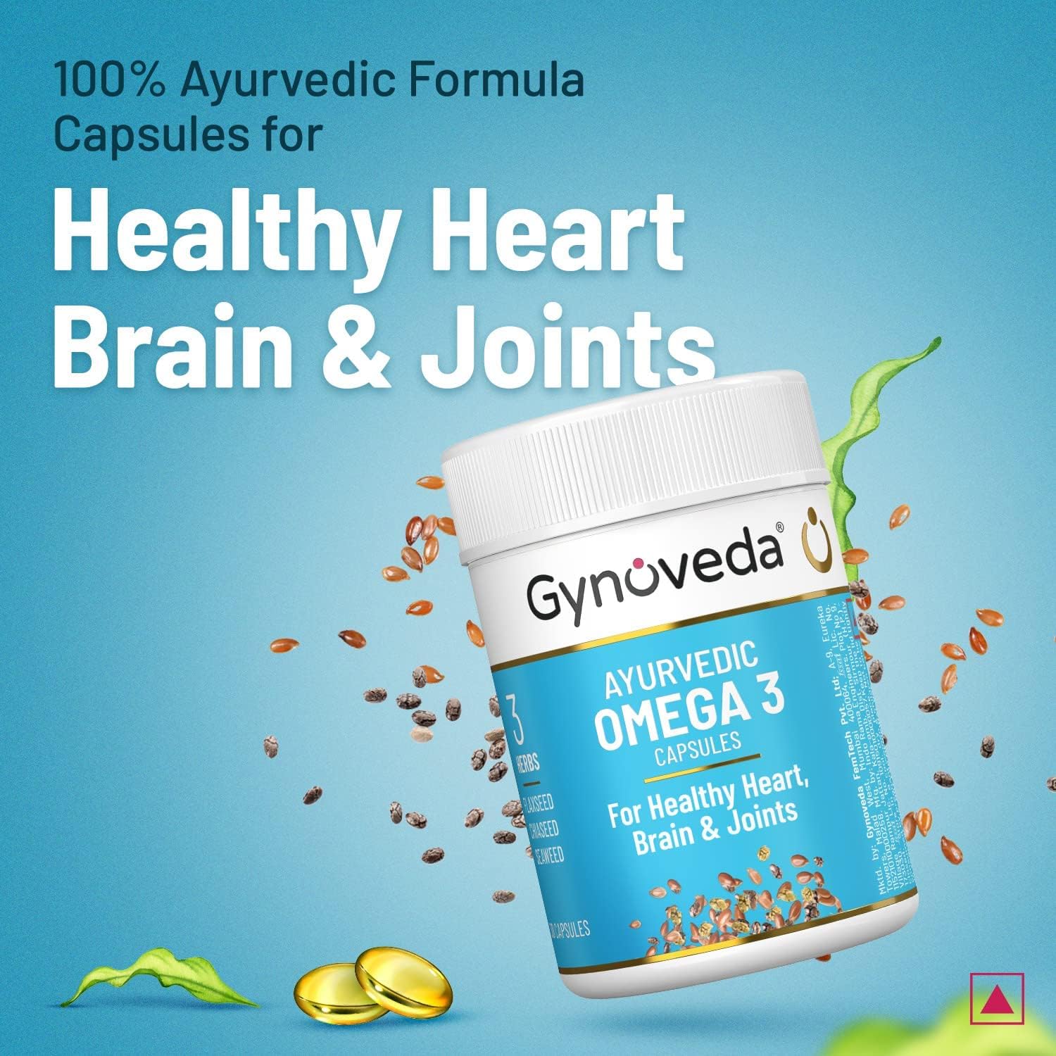 Vitation Store Ayurvedic Omega 3 cápsulas para hombres y mujeres ...