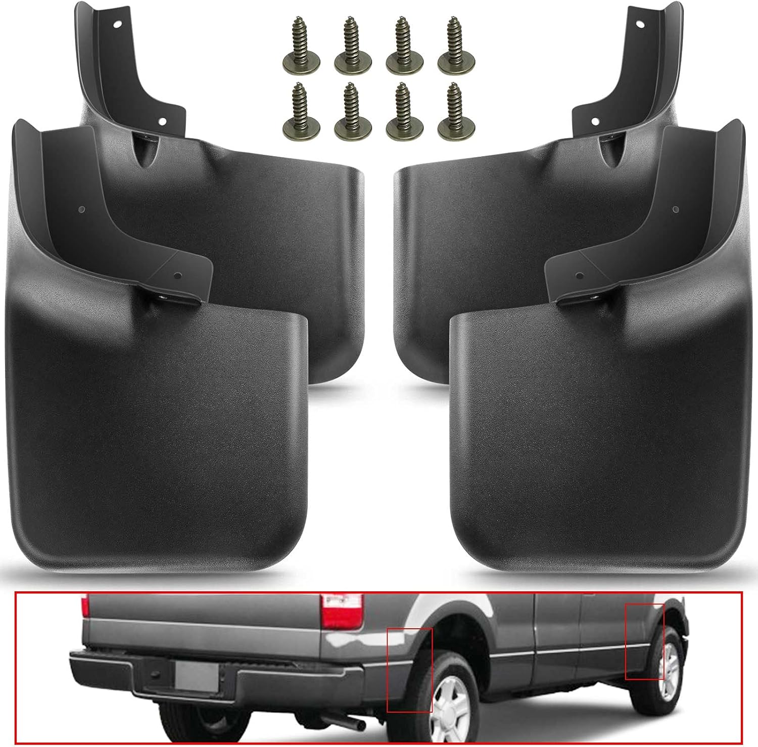 A-Premium Set of 4PCS Mud Flaps Splash Guards Mudguards Mudflaps with ...
