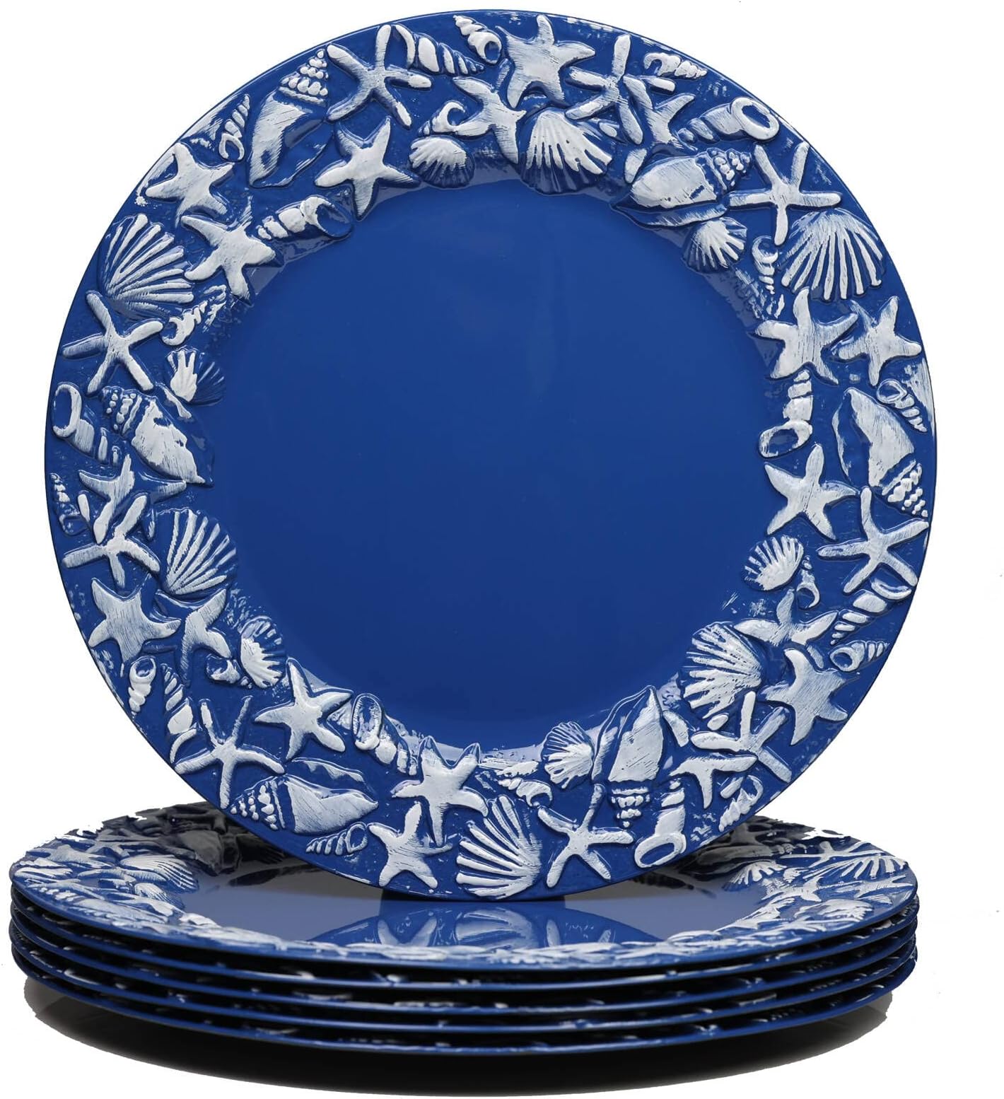 Amazon.com: Fitz and Floyd Coastal Home Shell Blue Plate : Home & Kitchen