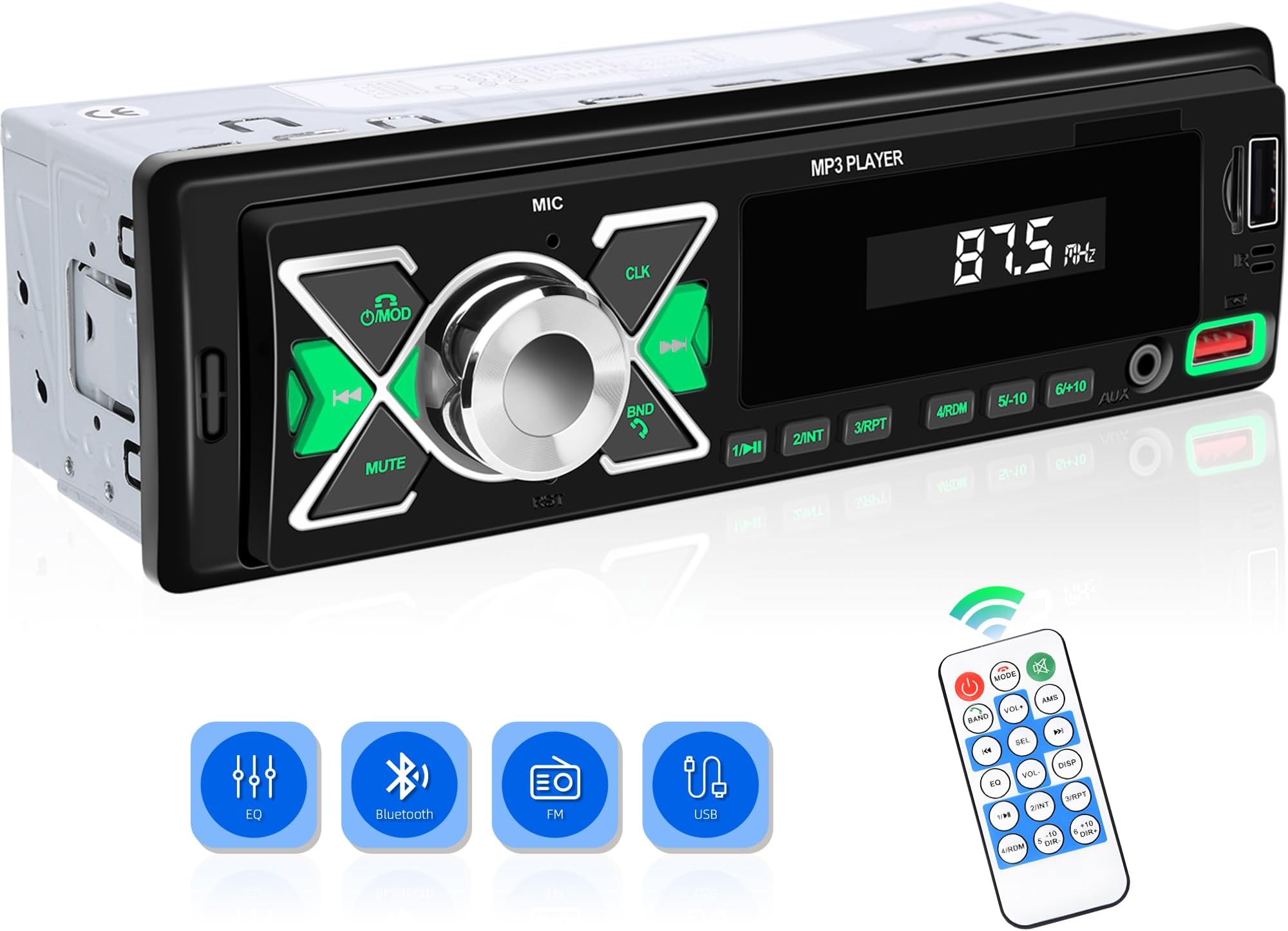 Amazon.com: Car Radio Bluetooth Single DIN Car Stereo Audio, Car Audio ...