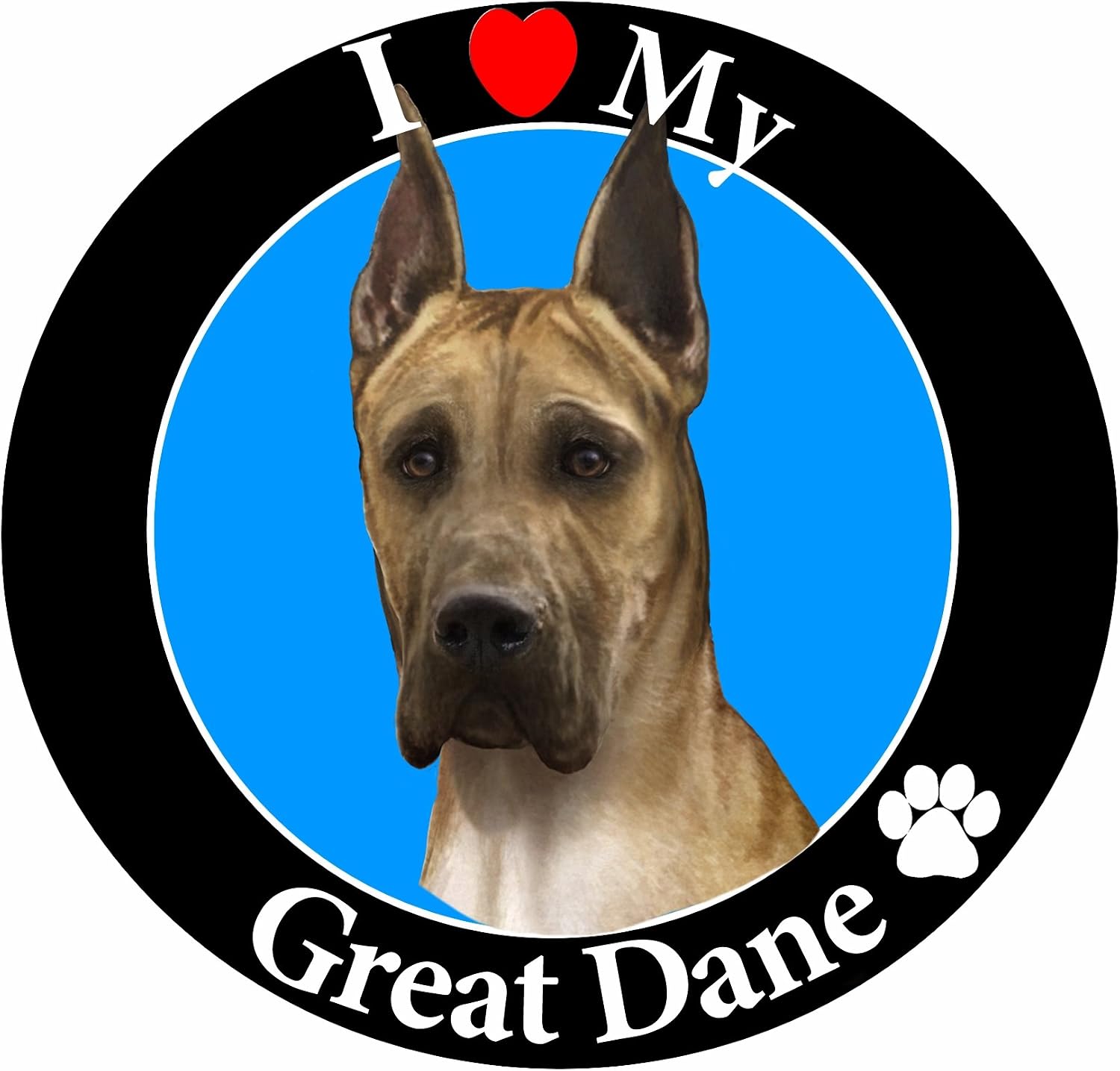 Amazon.com: "I Love My Great Dane" Car Magnet With Realistic Looking ...