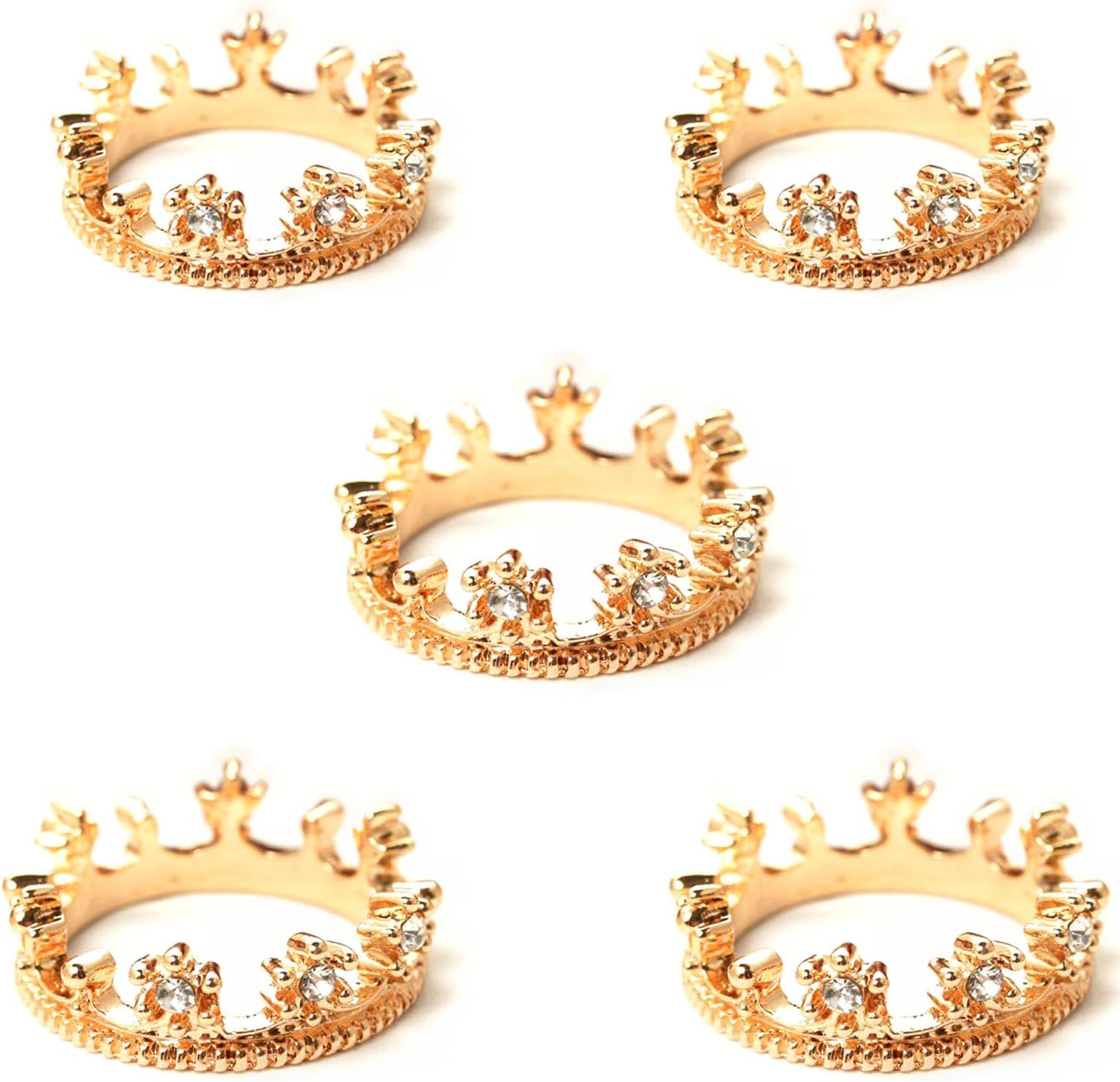 Amazon.com: XRI XURUOYI Tiny Crown 5Pcs Mini Gold Alloy Miniature Crown ...