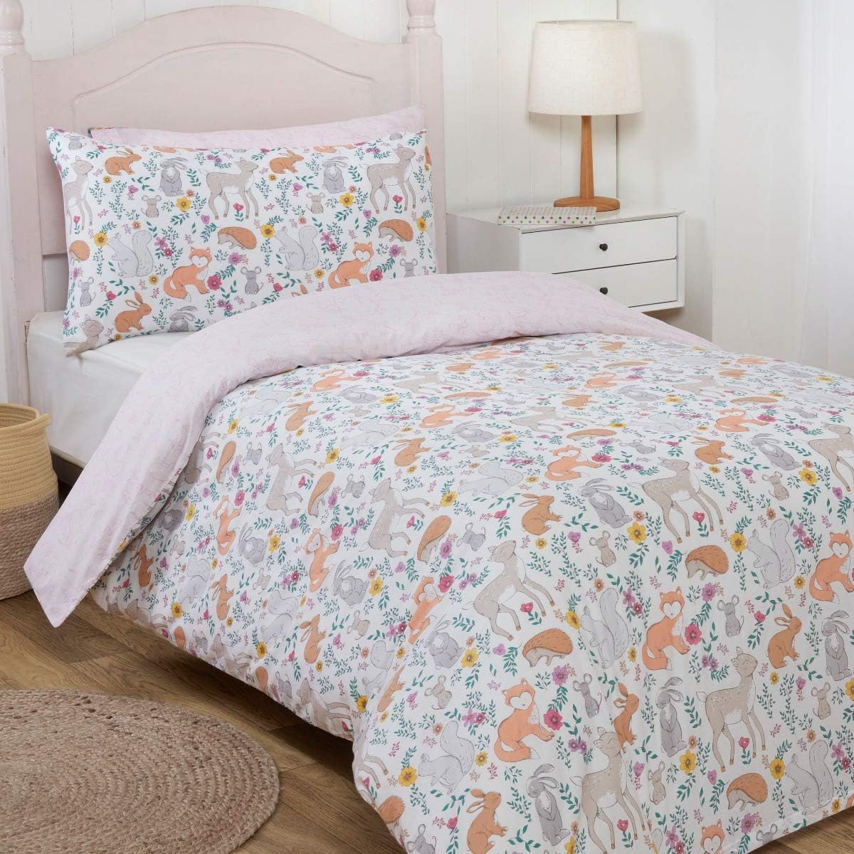 Sleepdown Enchanted Woodland Animals Multi Colour Floral Kids Children ...