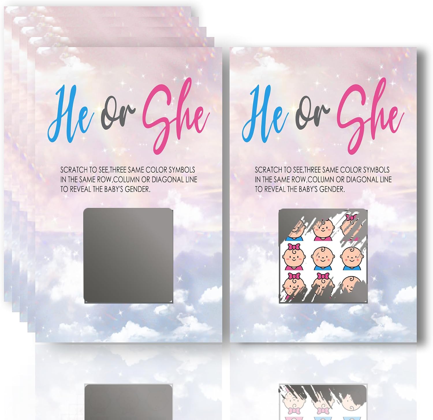 Amazon.com : WKGDQSSS Gender Reveal Scratch Off Cards, Its a Boy Tic ...