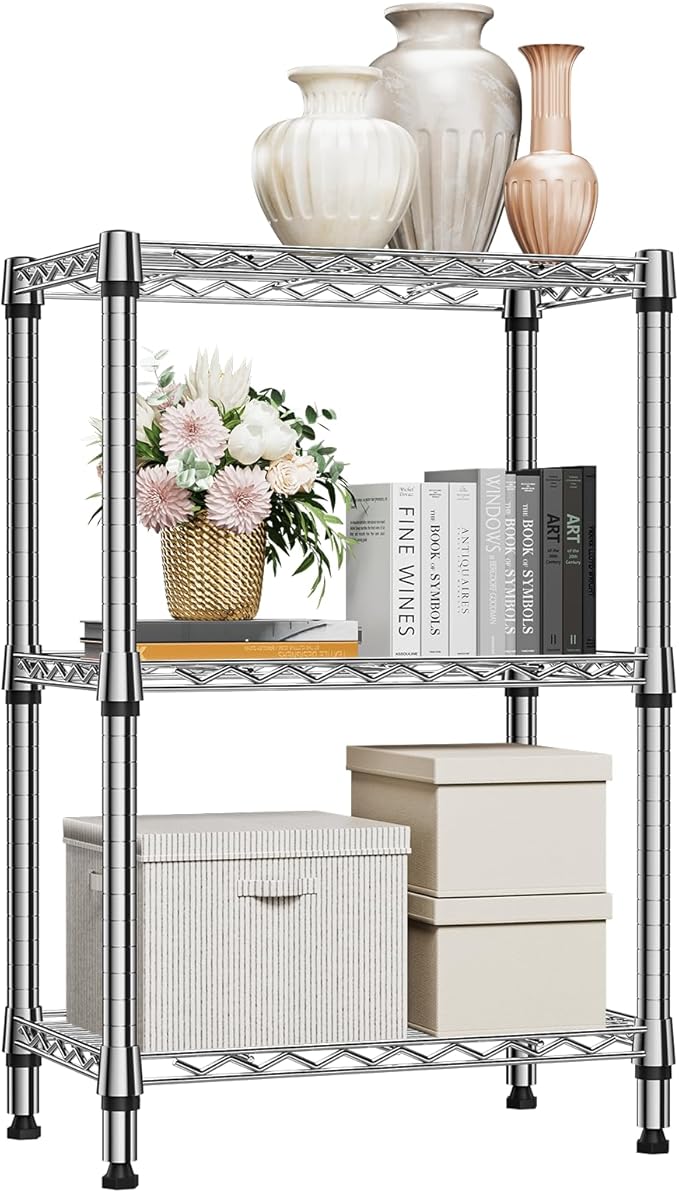 Amazon.com: M MZG 750 lbs 3 Tier Shelf Metal Storage Shelves Shelving ...