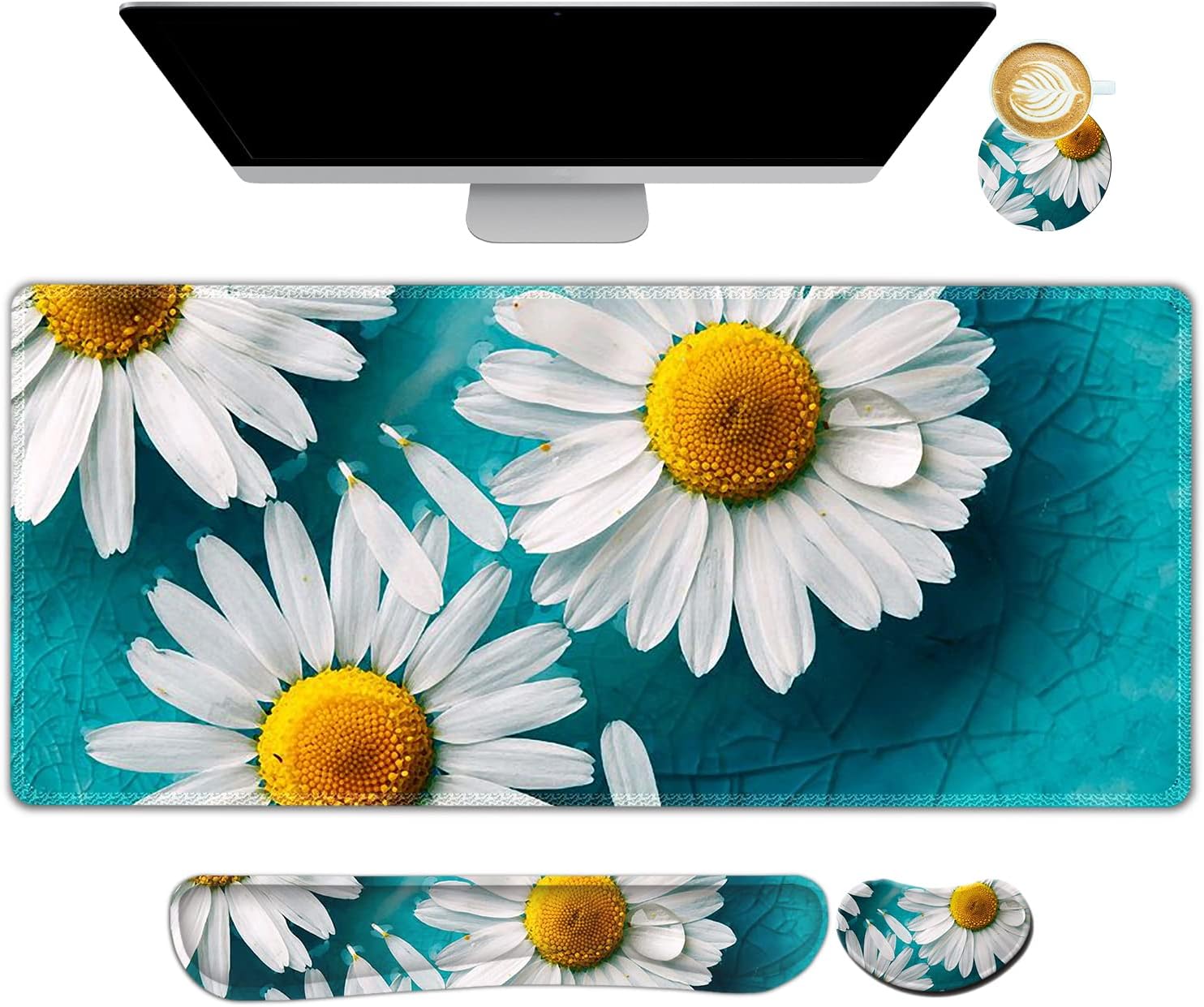 Amazon.com: Large White Mouse Pad, Gaming Mouse Pad Memory Foam ...