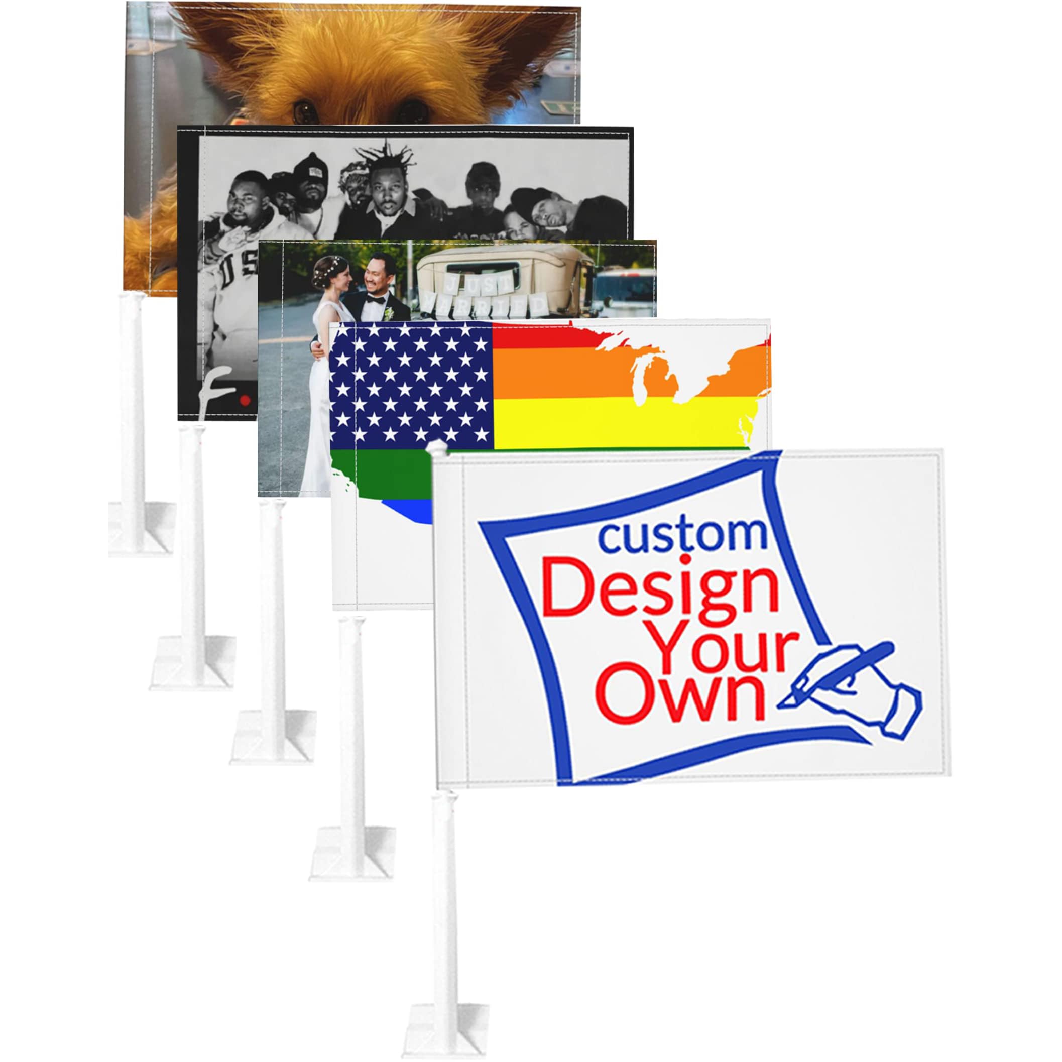 Amazon.com : Custom Car Flags Personalized Double-sided Flags Add Your Photo Text Logo ...