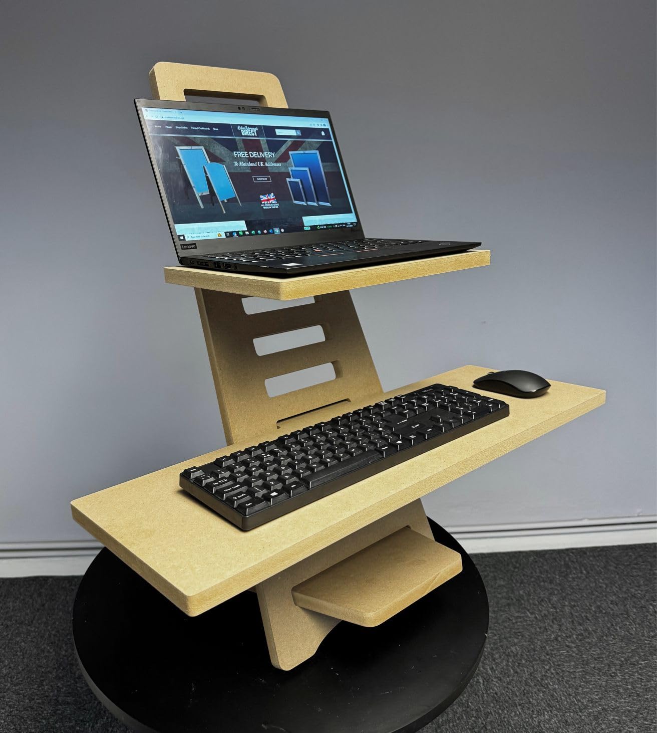 Adjustable Standing Desk Wooden Portable Sit-Stand Ergonomic Desk with ...