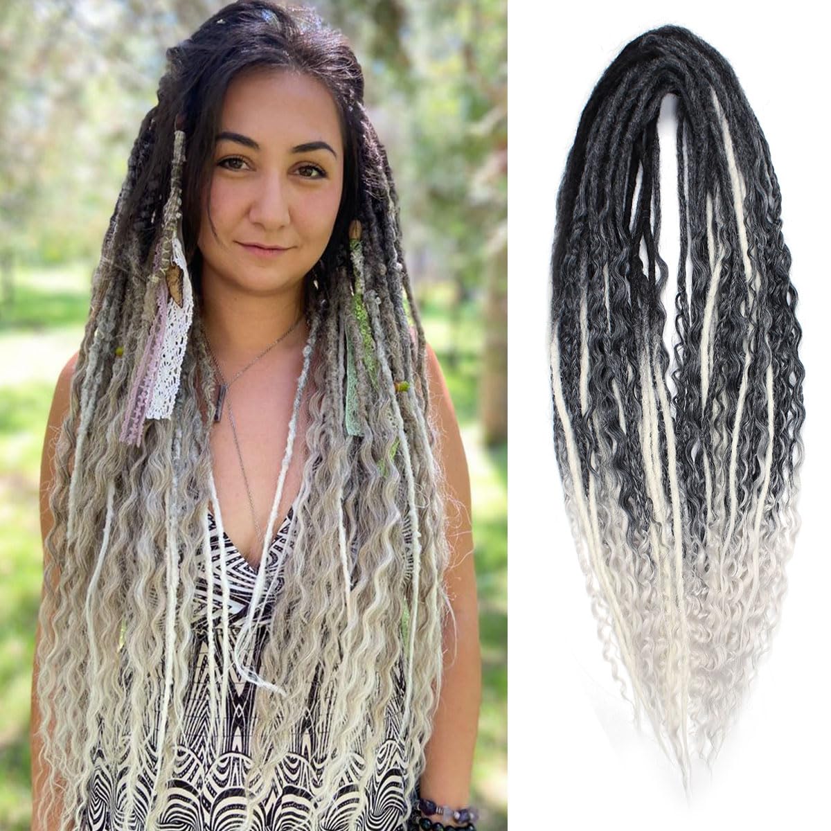 Amazon.com : Pouweney 24 Inch 3 In 1 Dreadlock Extensions Sets, 30 ...