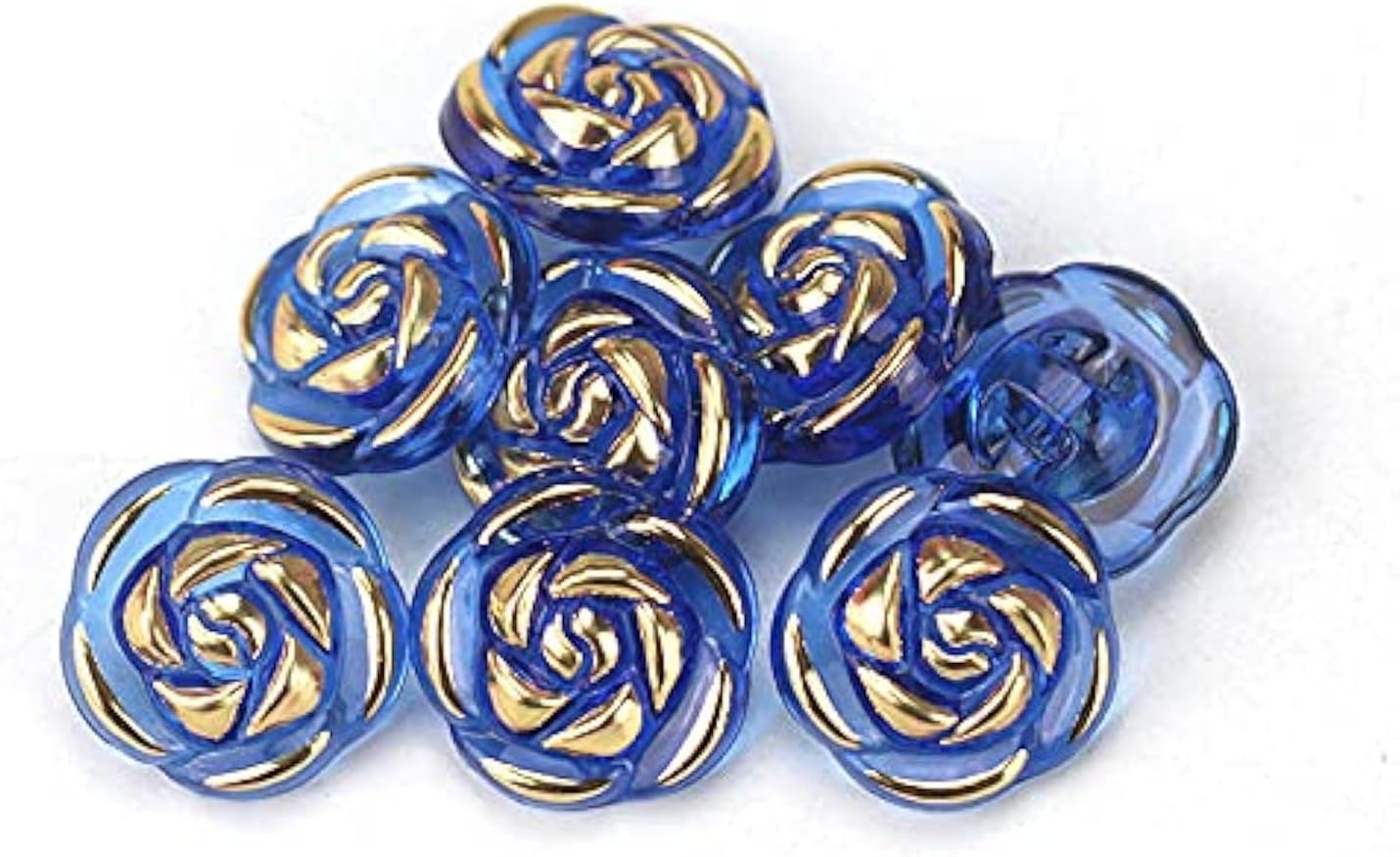 Amazon.com: Bezelry 12 Pieces Flowery Engraving Copper Blue Openwork ...
