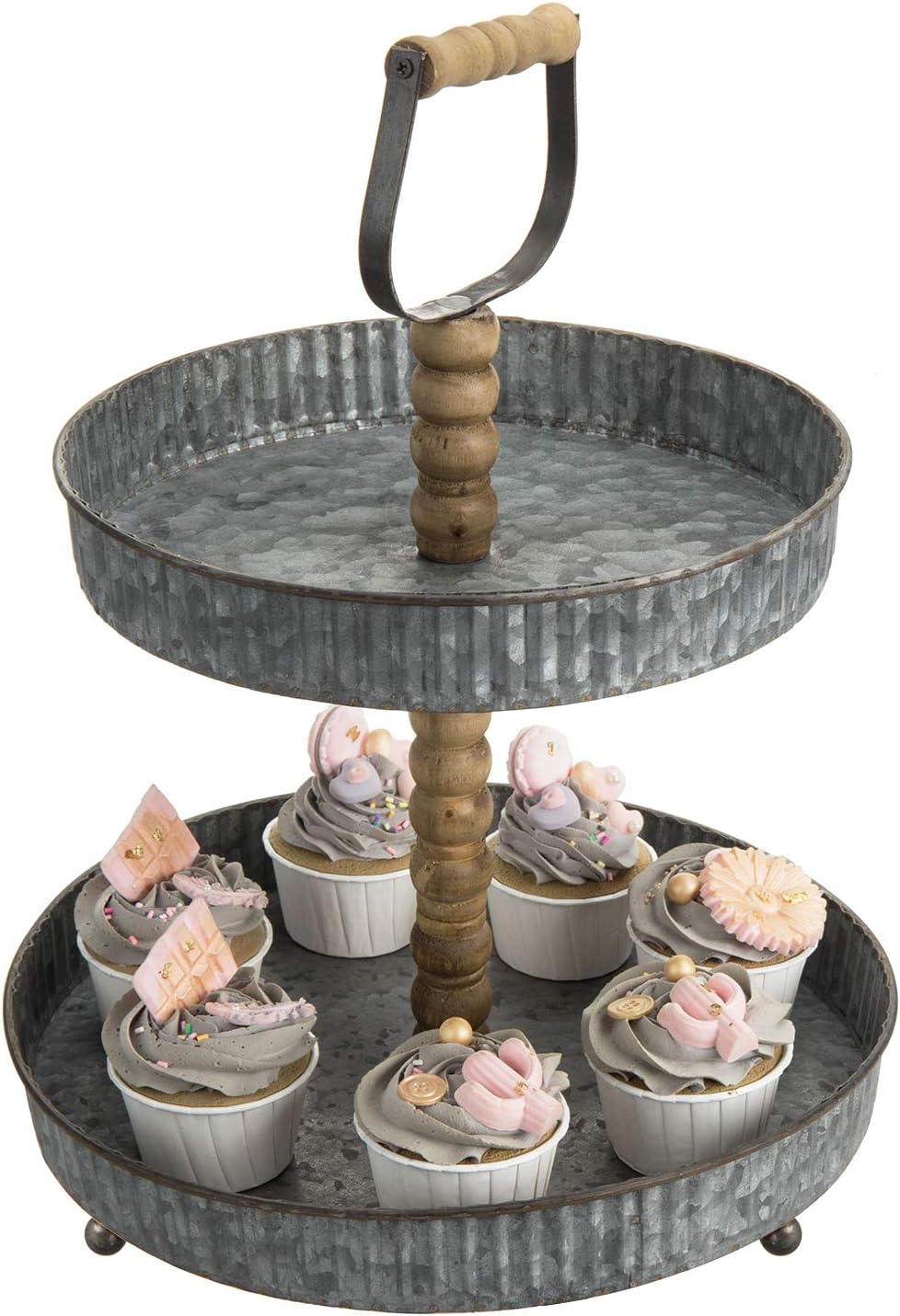Amazon.com: Rustic Two Tier Oval Metal Tray : Home & Kitchen