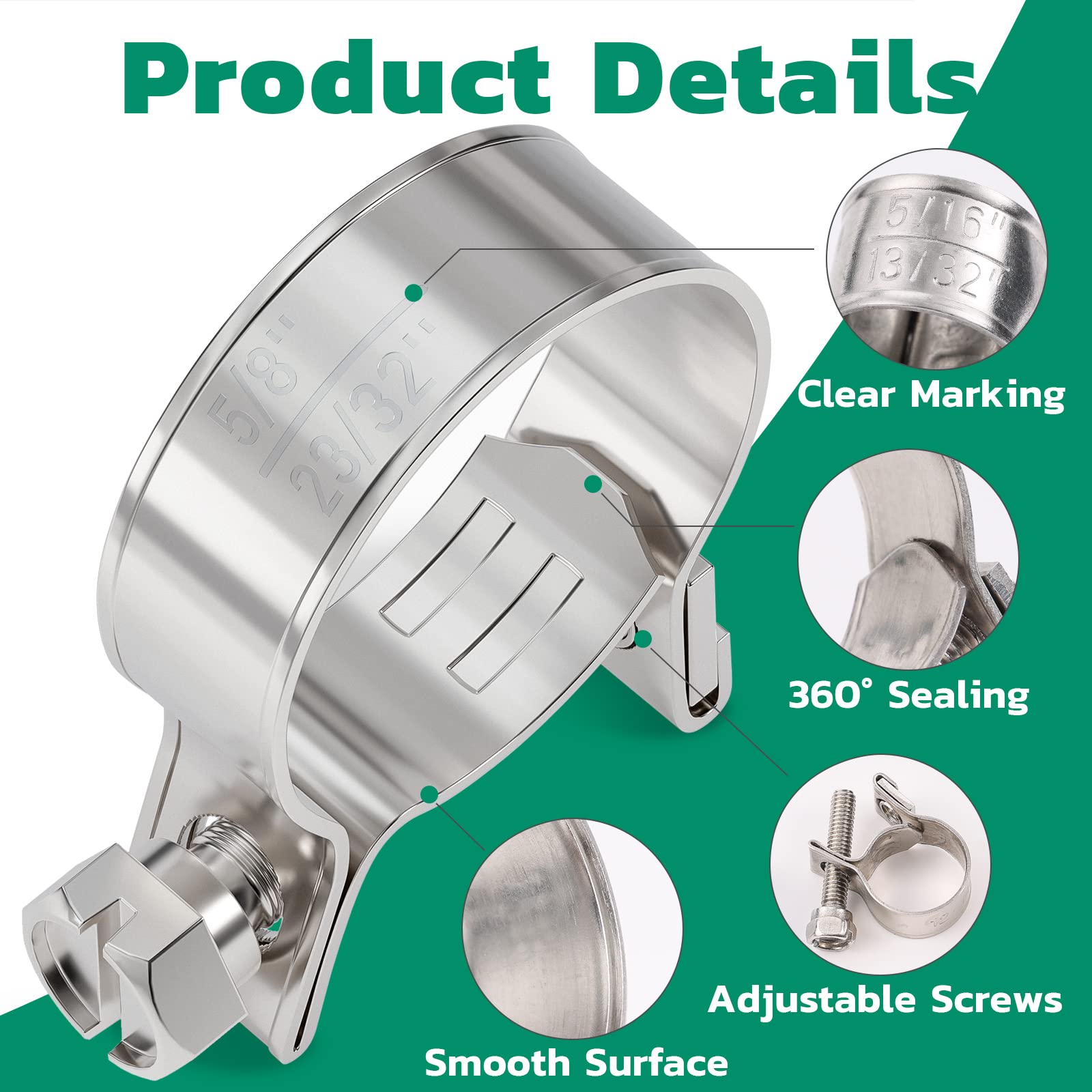 Snapklik.com : OURU Fuel Line Clamp 304 Stainless Steel,20PCS ...