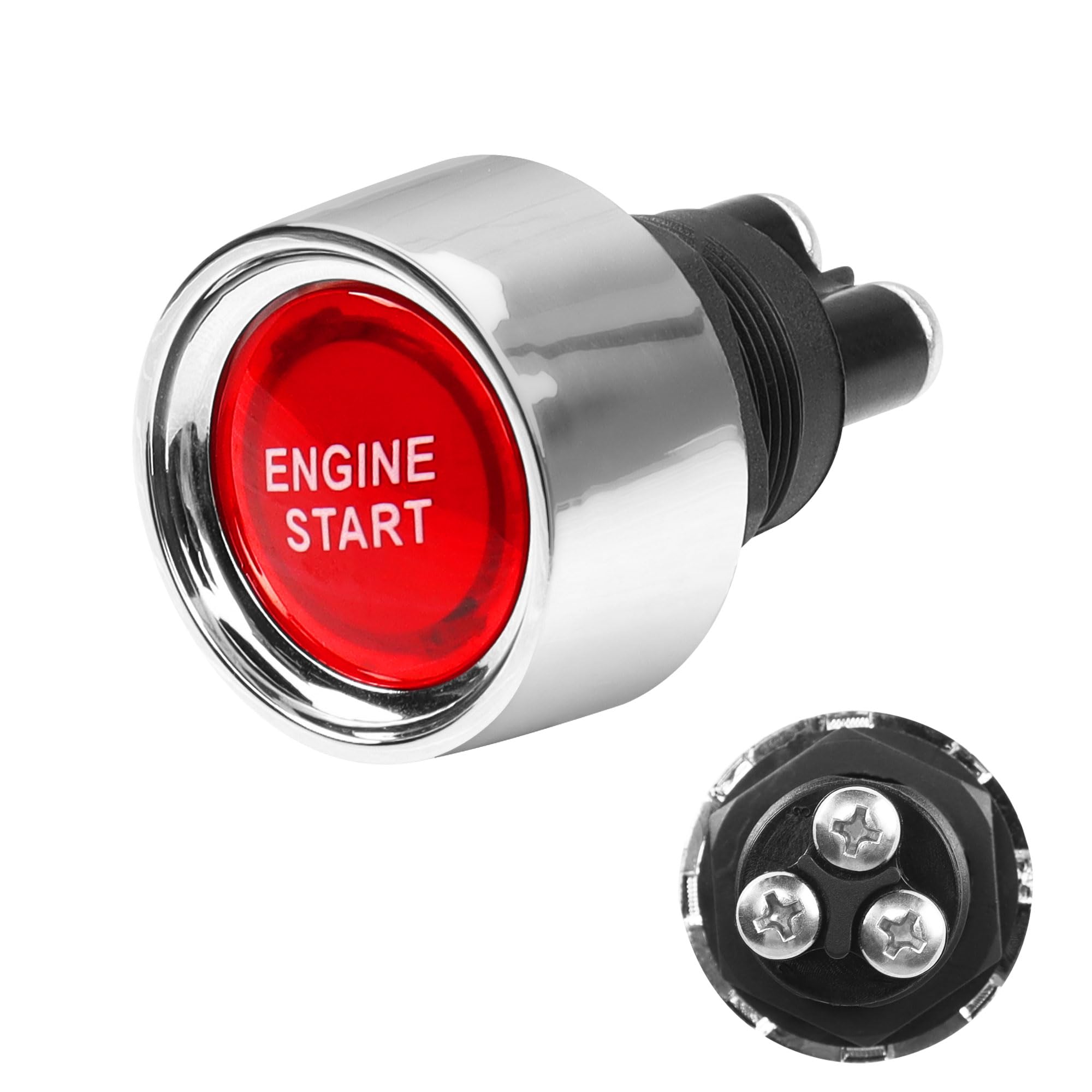 CERRXIAN 12V 50A Universal Push Start Ignition Switch Start Stop Button ...