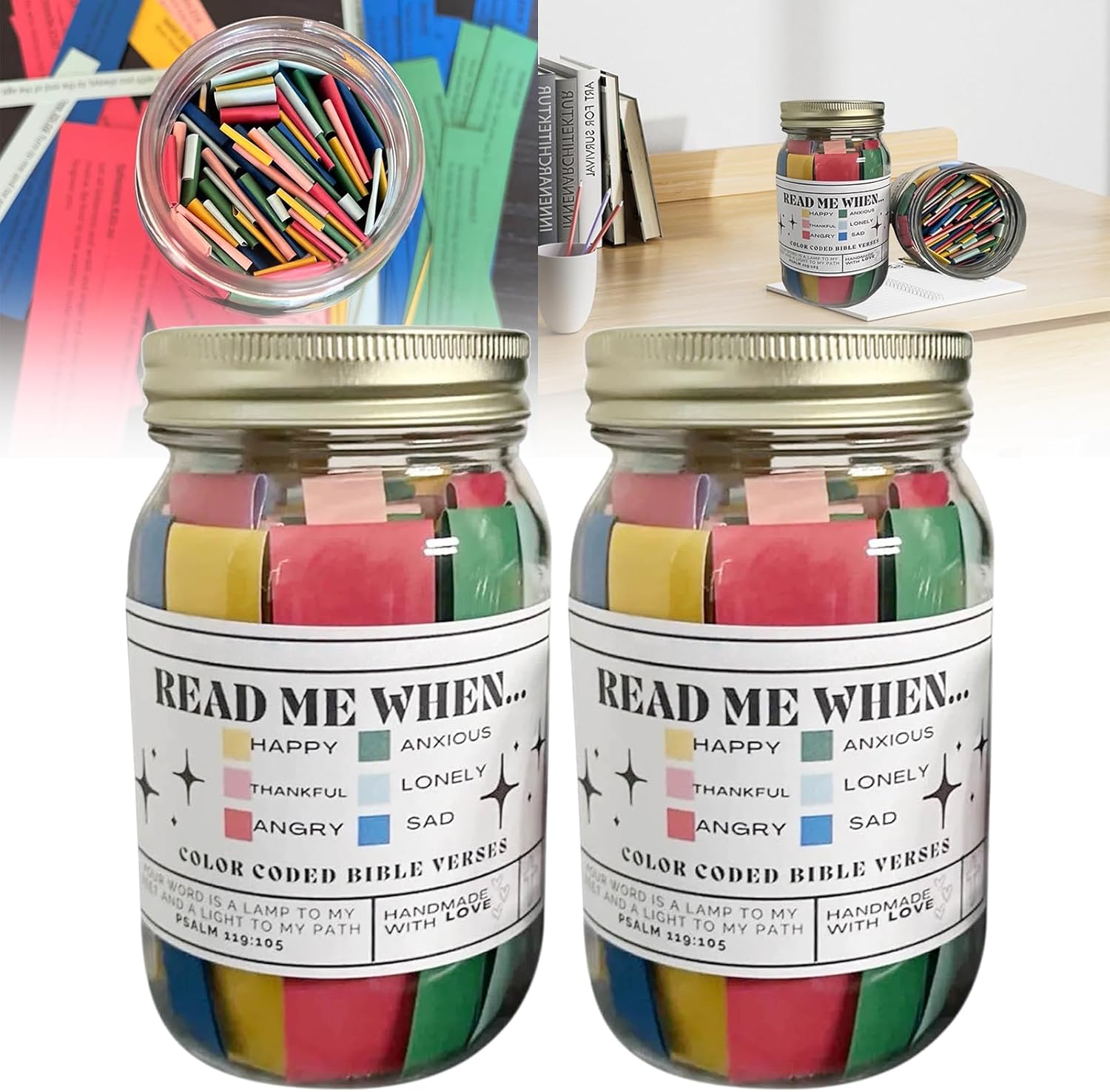 Amazon.com: Read Me When Bible Verses Jar - Color Coded Bible Verses ...