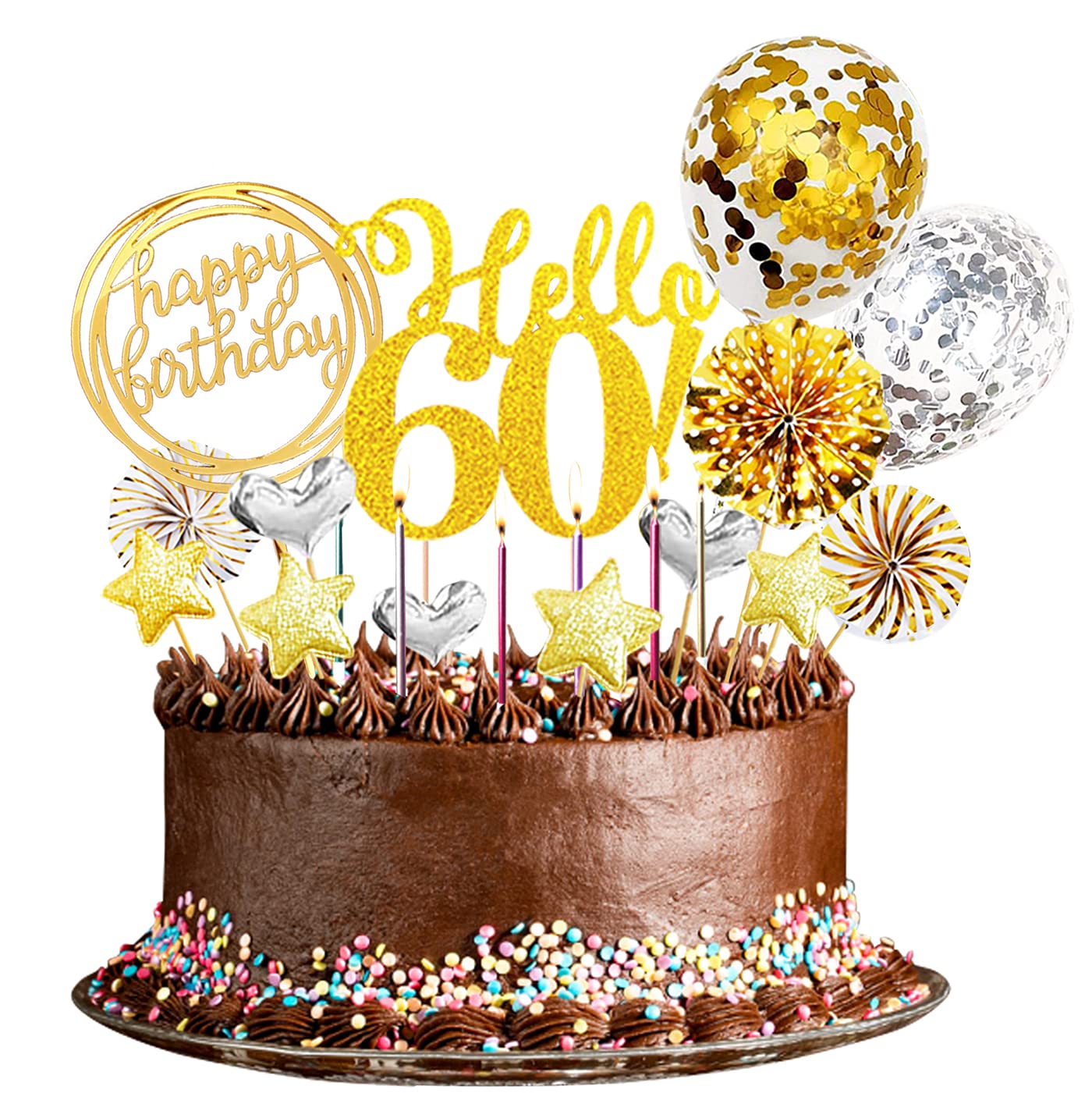 60th Birthday Decorations Cake Topper 60th Cake Toppers For Women Men