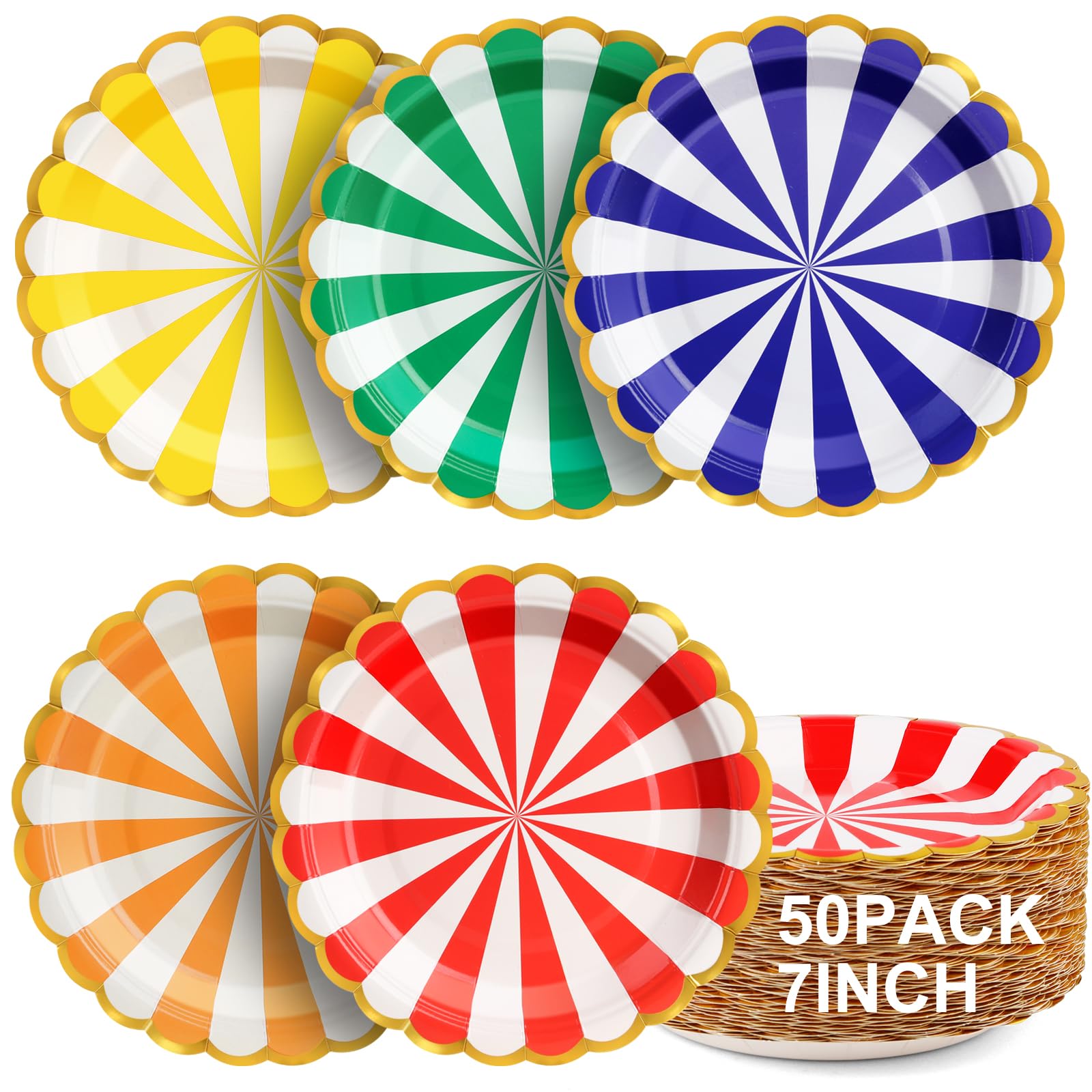 Amazon.com: CENLBJ Party Paper Plates,50-Pack,Disposable Dessert Paper ...