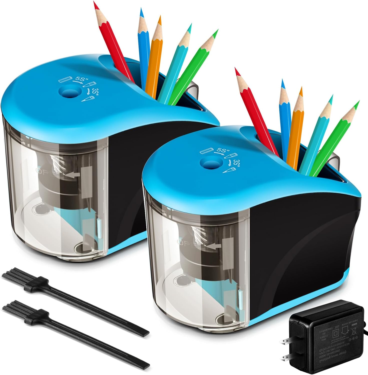 Amazon.com : 2 Pack Electric Pencil Sharpener Heavy Duty Automatic ...