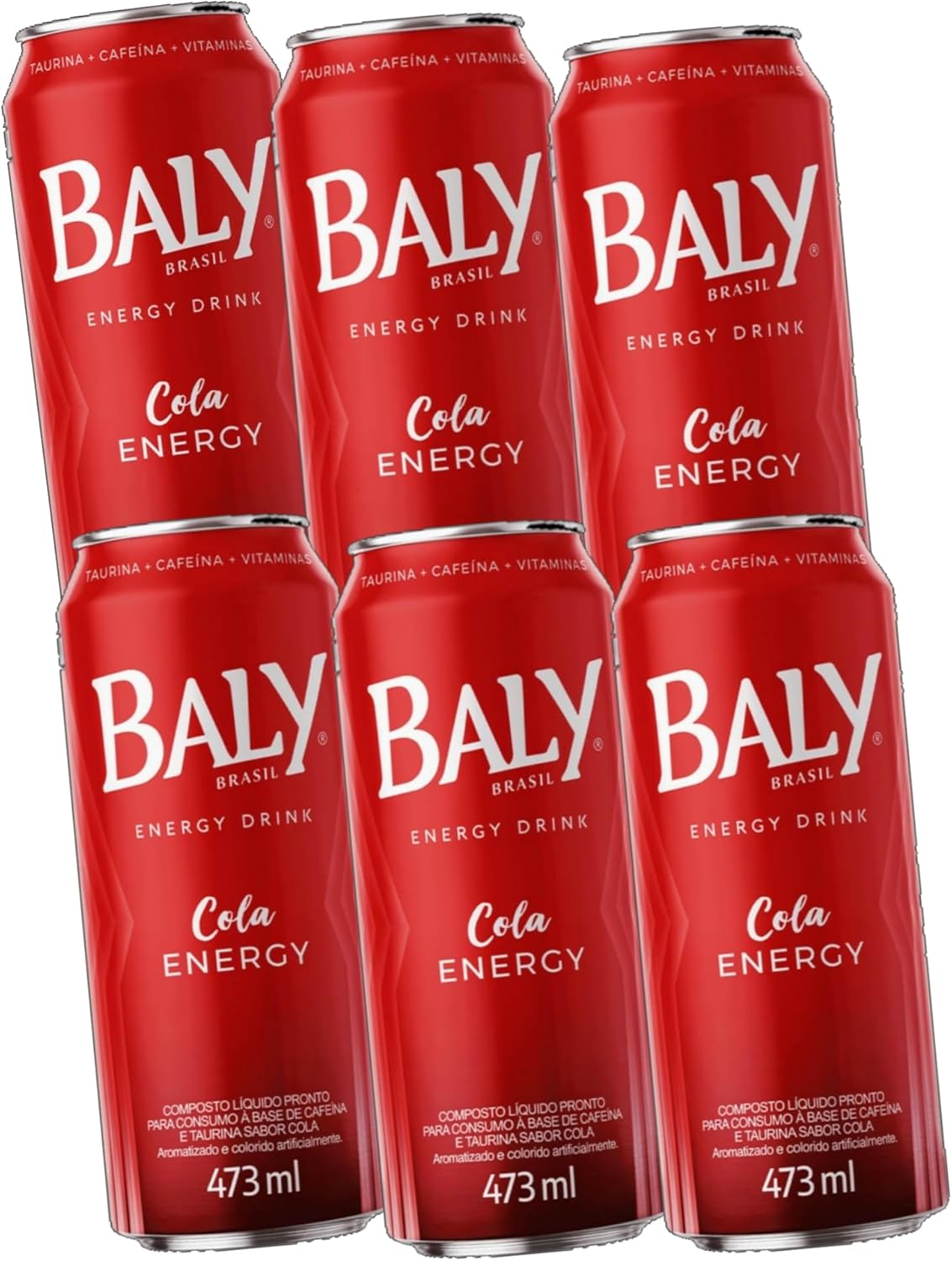 Kit c/6un Energético Baly Energy Drink Cola lata 473ml | Amazon.com.br