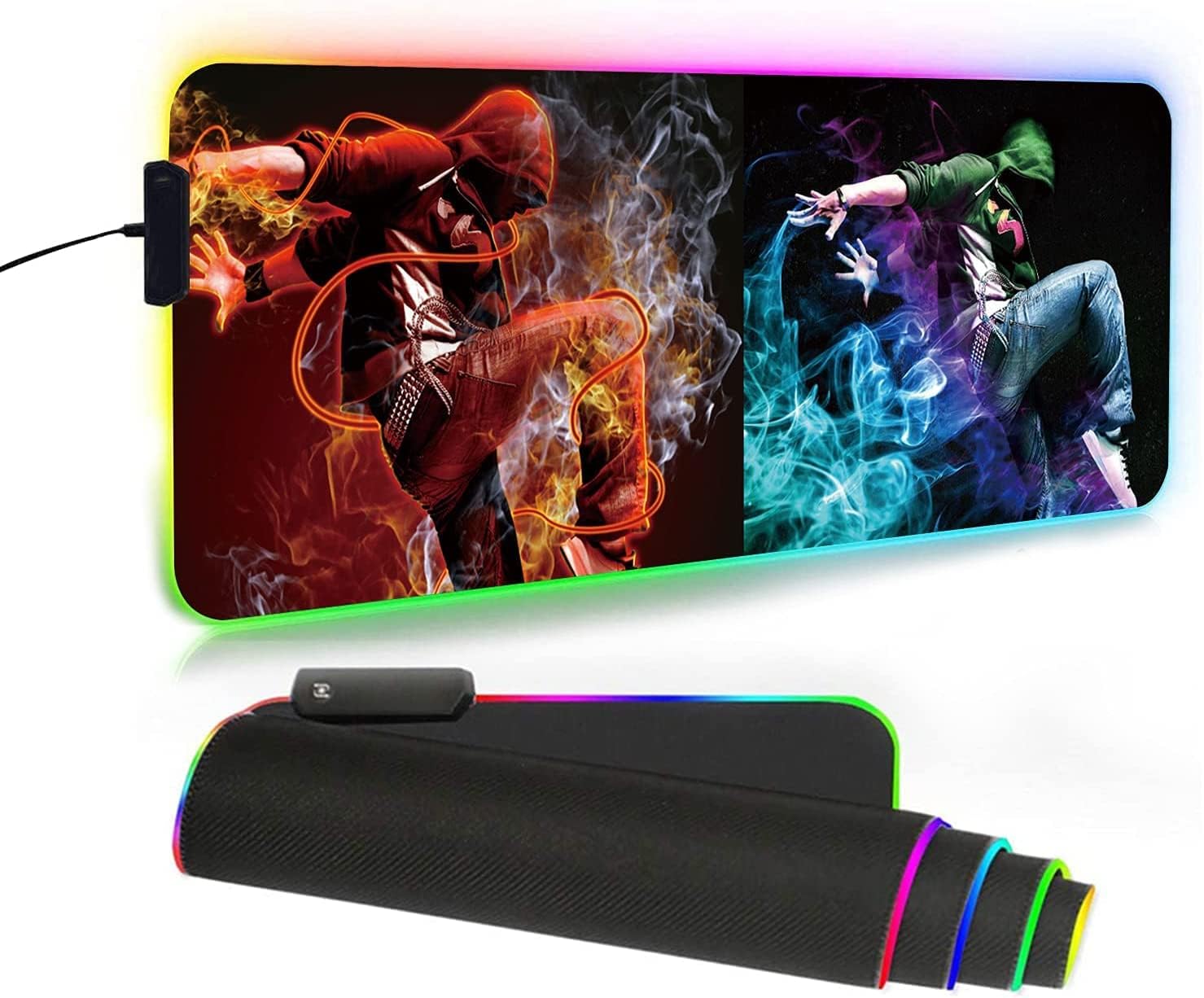 Custom RGB LED Gaming Large Mouse Pad with Photo Text Personalized ...