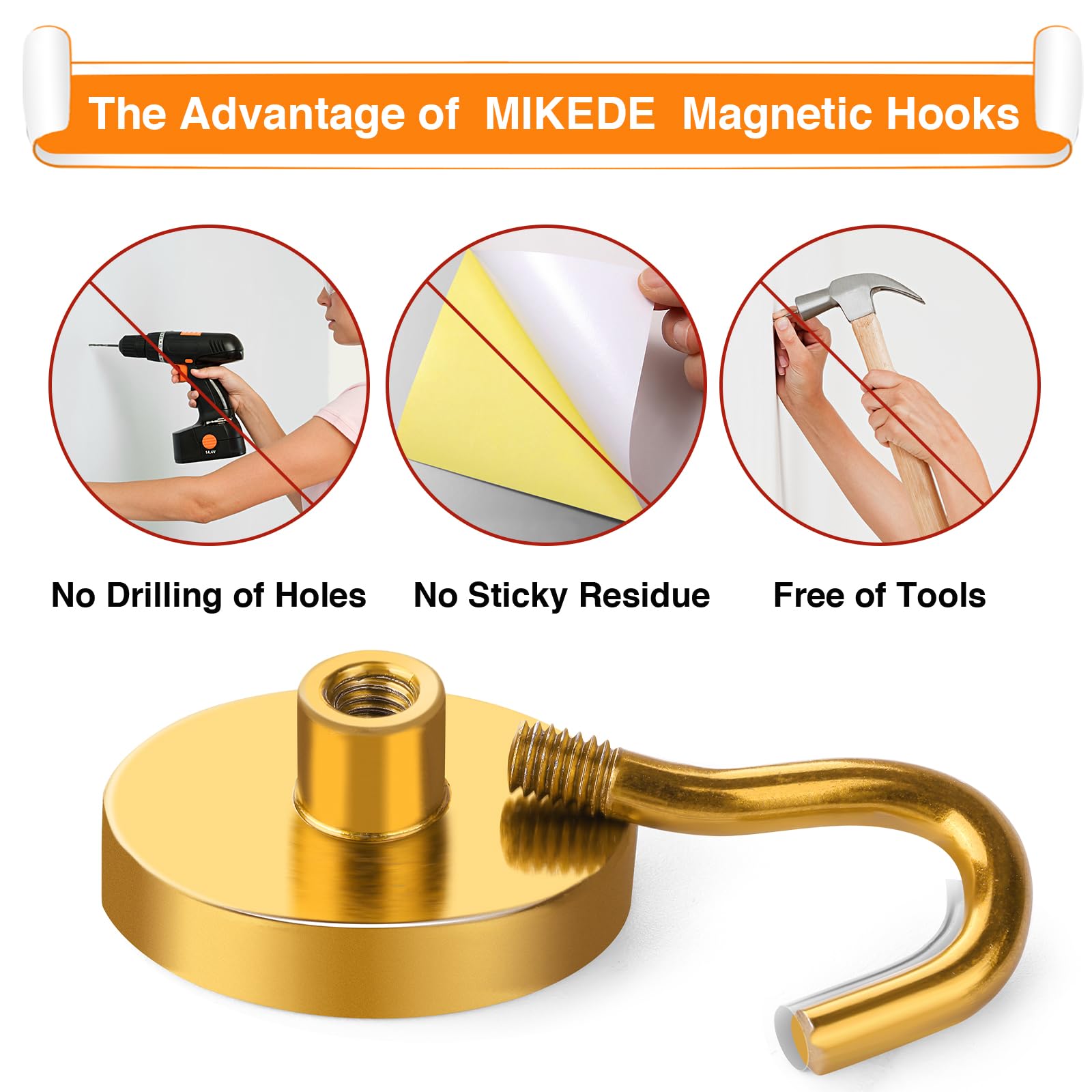 Snapklik.com : MIKEDE Strong Magnetic Hooks, 120Lbs Heavy Duty Magnetic ...