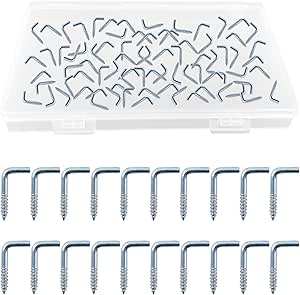 UFURMATE Lot de 100 crochets à visser galvanisés en forme de L pour commode, gobelet, crochets à ...