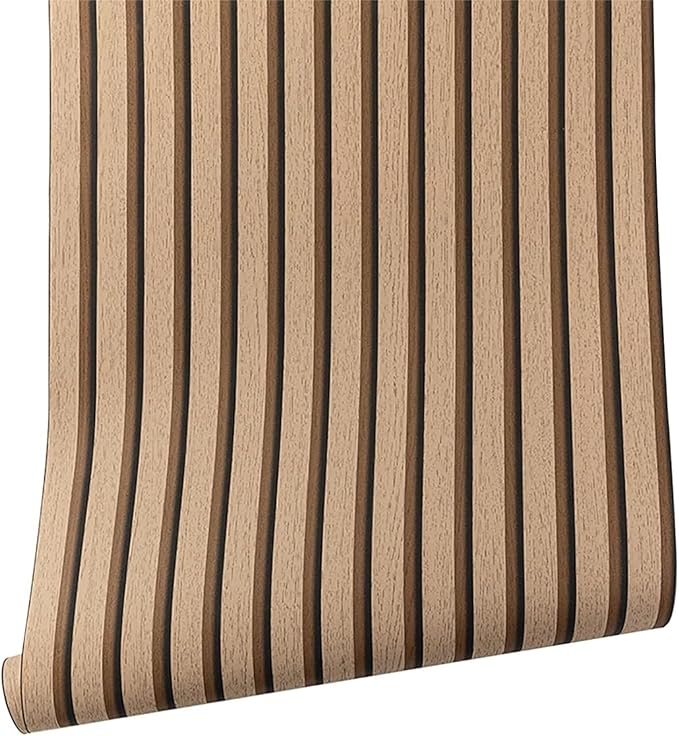 Snewvie Wood Slats Wallpaper Natural Wooden Slats Panelled Wallpaper ...