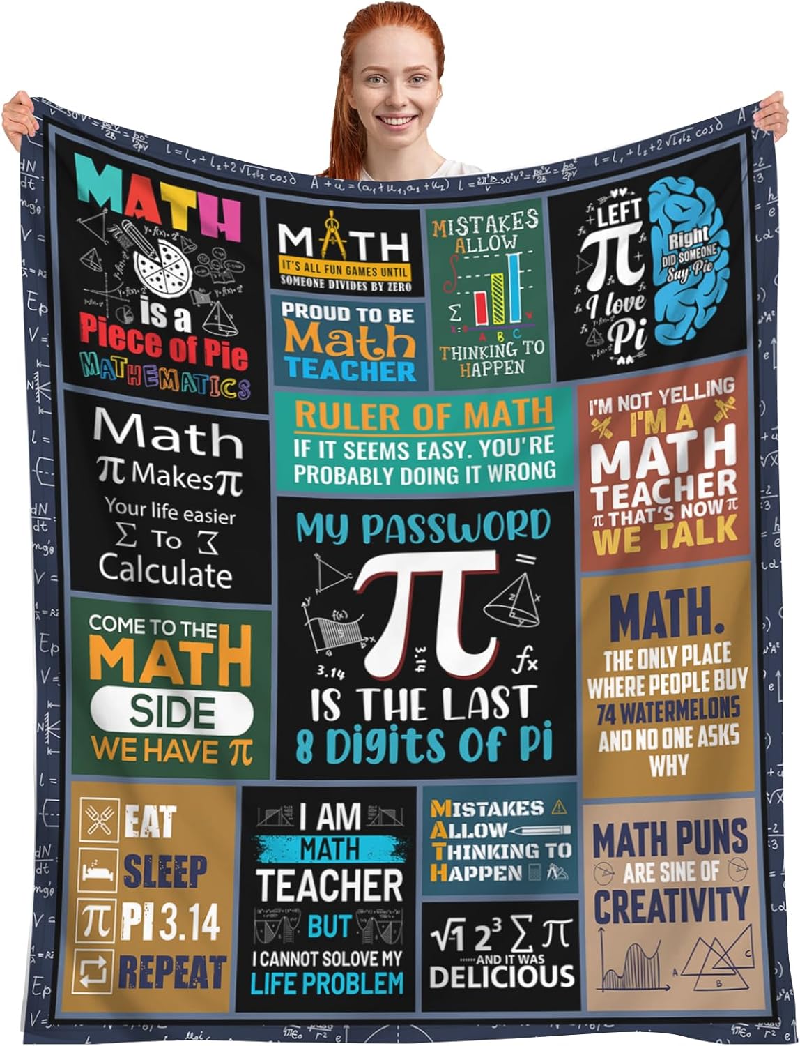 Amazon.com: HK97 Math Teacher Gifts for Men Women, Math Teacher Blanket ...
