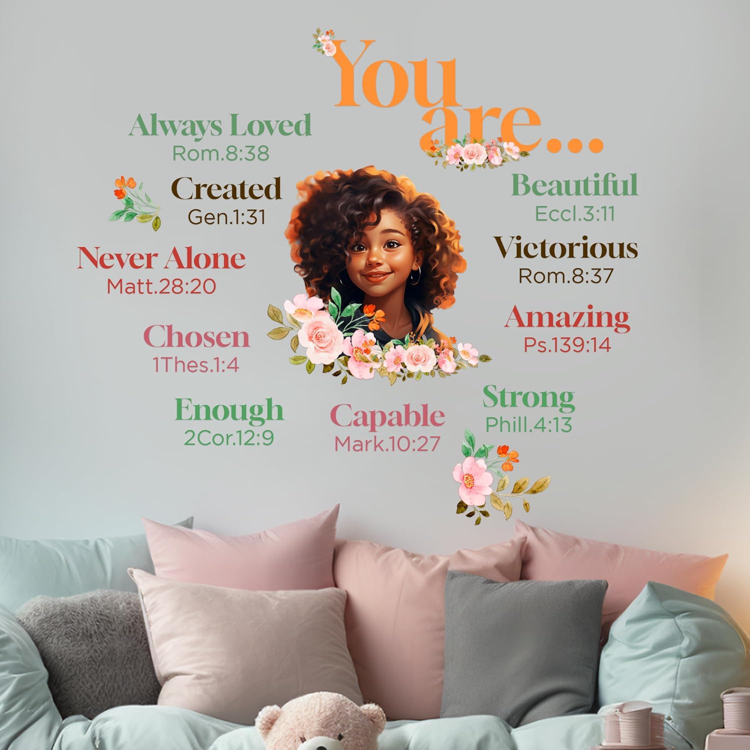 Amazon.com: EGD Cute Black Girl's Thoughts Religious Wall Decor ...