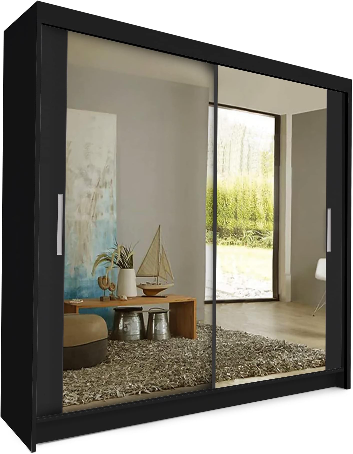 COMFATRA Toronto 180cm Modern Wardrobe with Sliding Doors Mirror ...