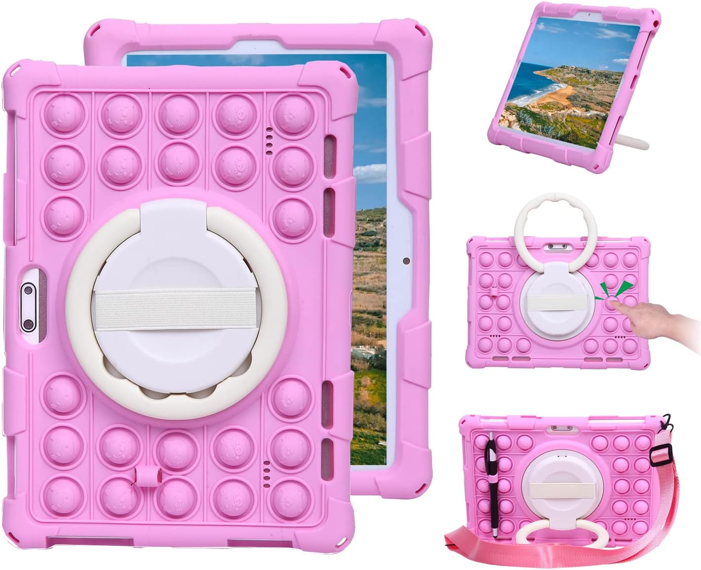 Amazon.com: Sfulatdc Silicone Tablet Case with 360 Rotating Kickstand ...