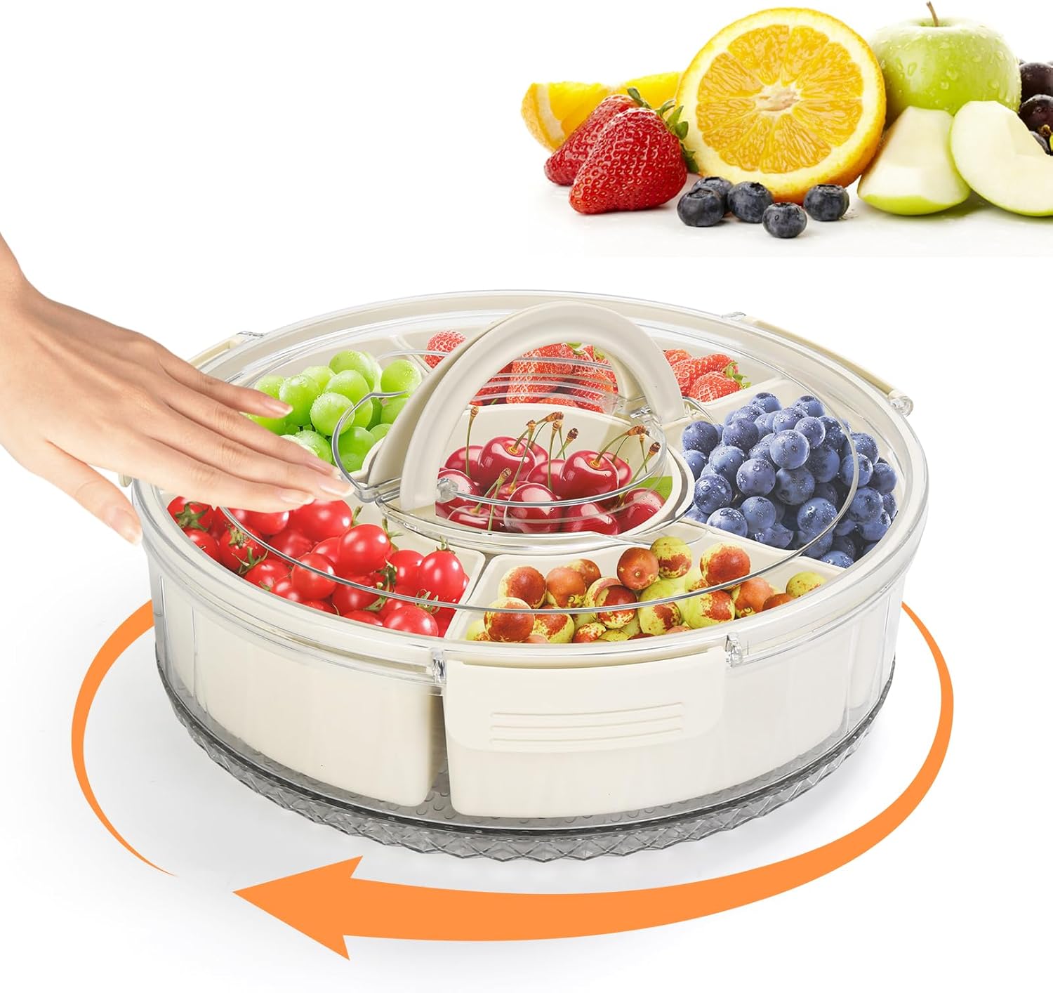 Amazon.com | OUTFANDIA Rotating Snackle Box Container, Divided Serving ...