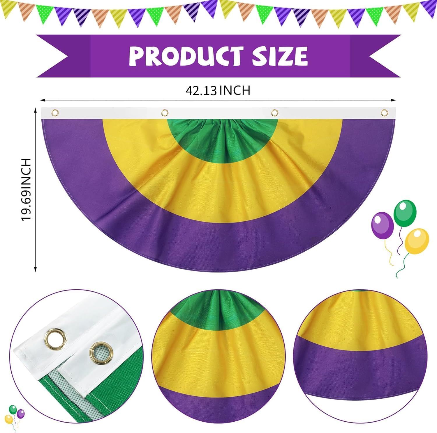 Snapklik.com : Irenare 4 Pcs Mardi Gras Burlap Bunting Flag New Orleans ...