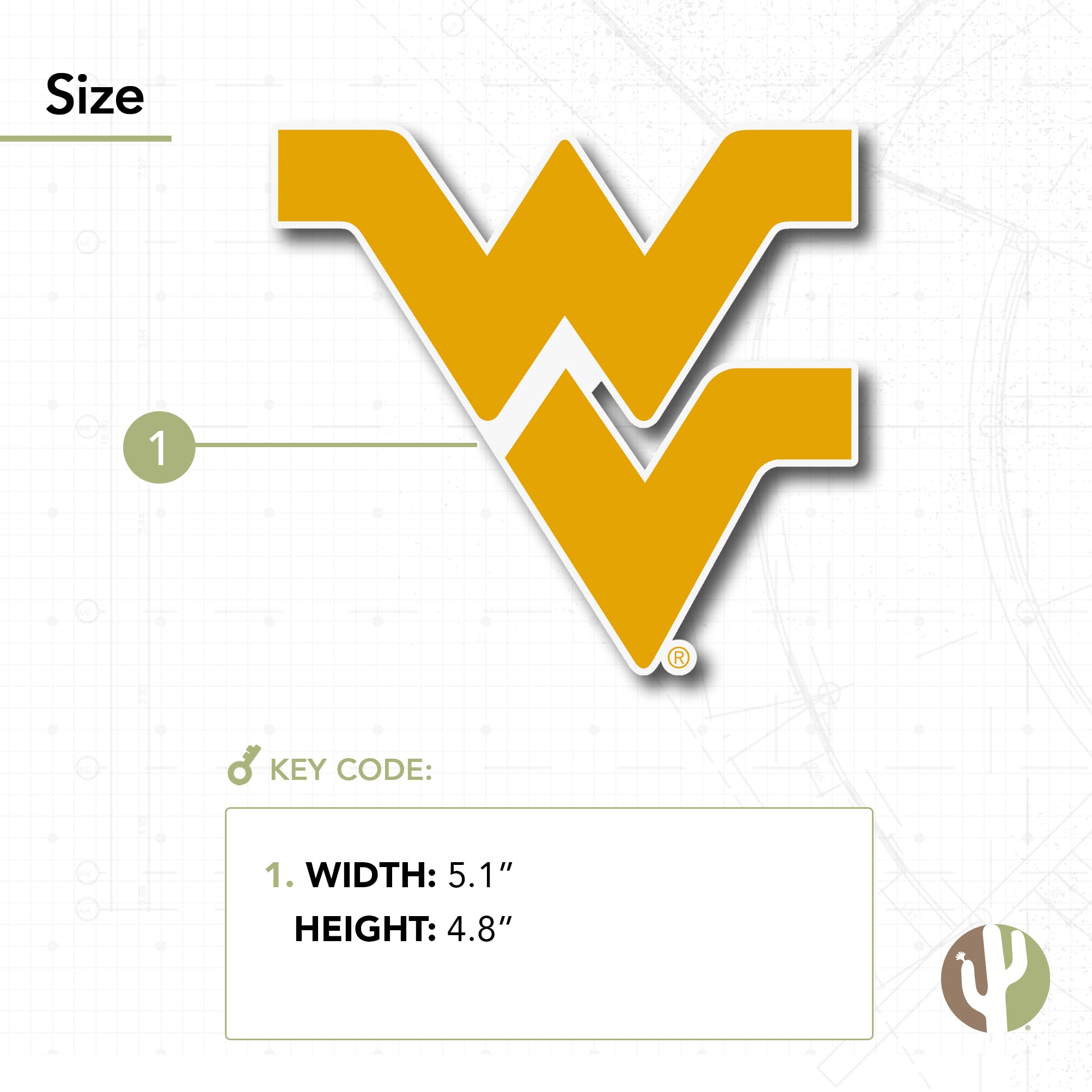 Wvu Merchandise Desert Cactus WVU Mountaineers Sticker - Officially ...