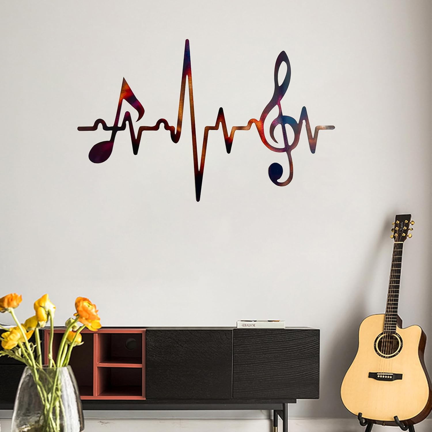 Amazon.com: Metal Music Notes Wall Decor 15.75 Inch Metal Sign Wall Art ...